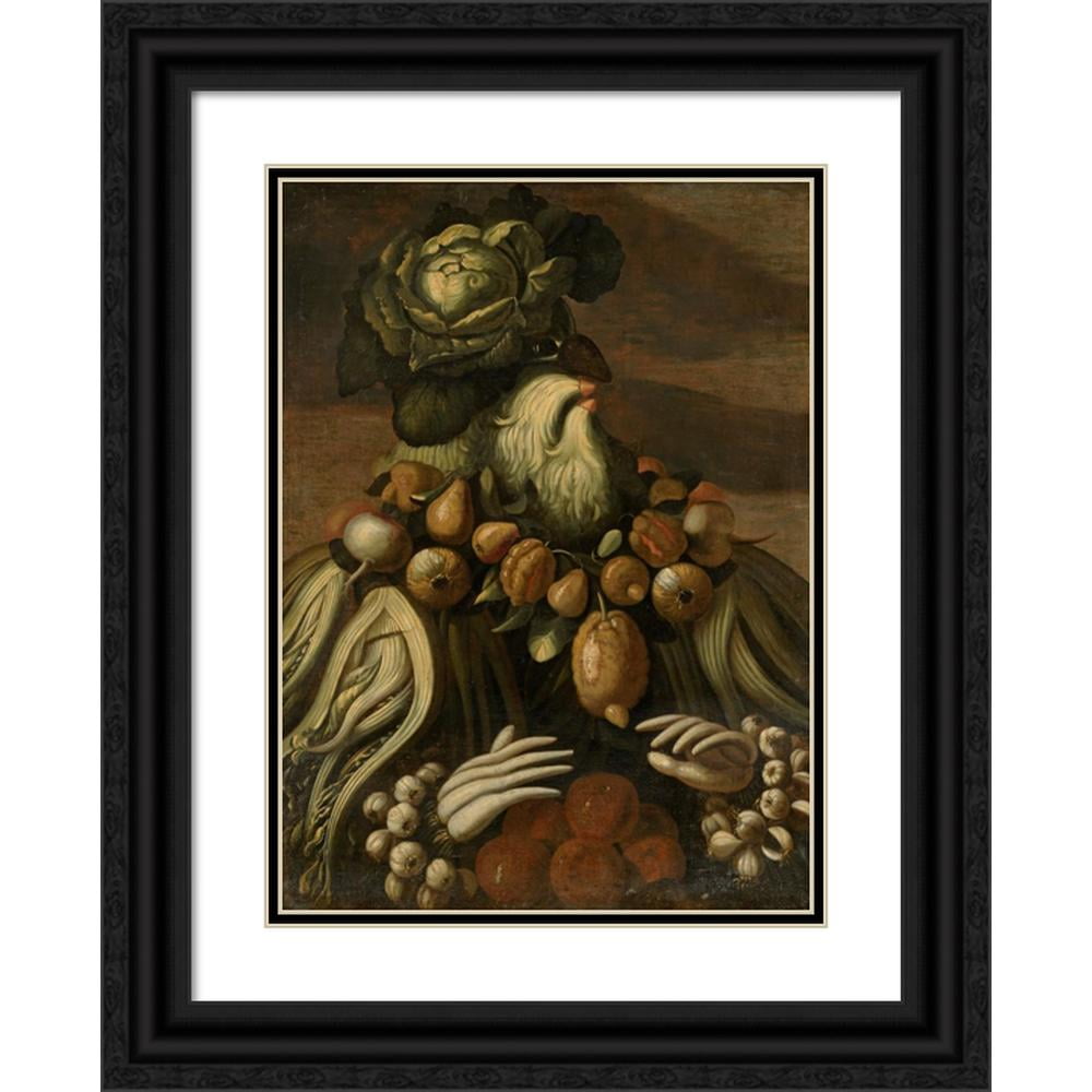 Follower Of Giuseppe Arcimboldo 11x14 Black Ornate Wood Framed Double ...