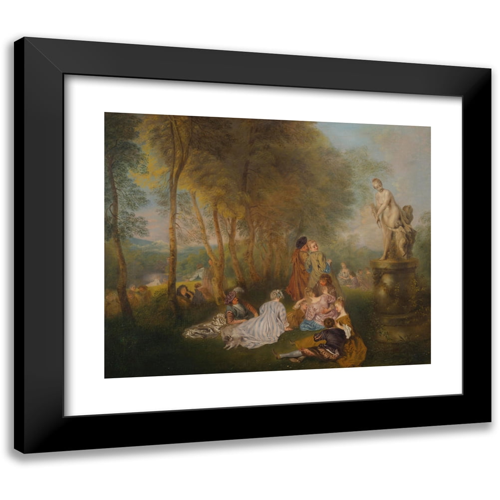 Follower of Antoine Watteau 18x15 Black Modern Framed Museum Art Print ...
