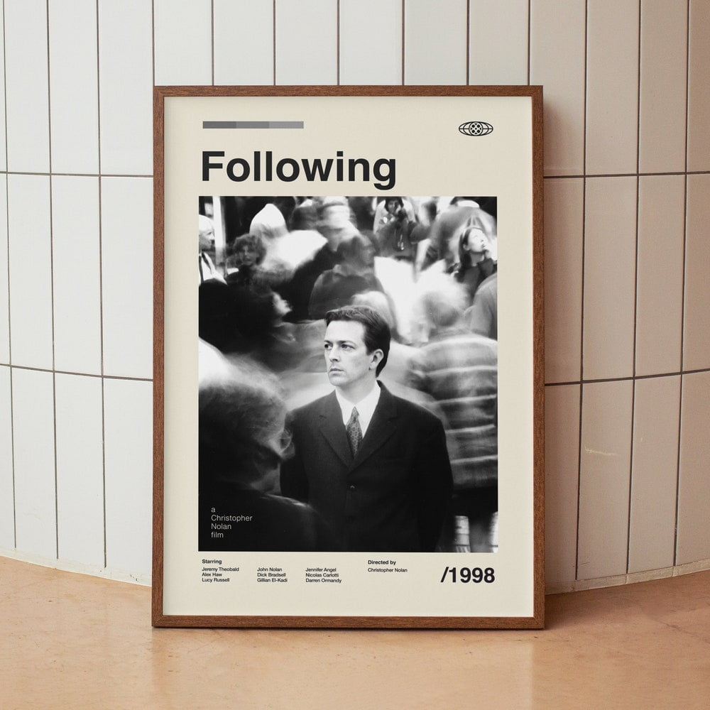 Following 1998 Vintage Movie Poster Christopher Nolan Minimalist ...