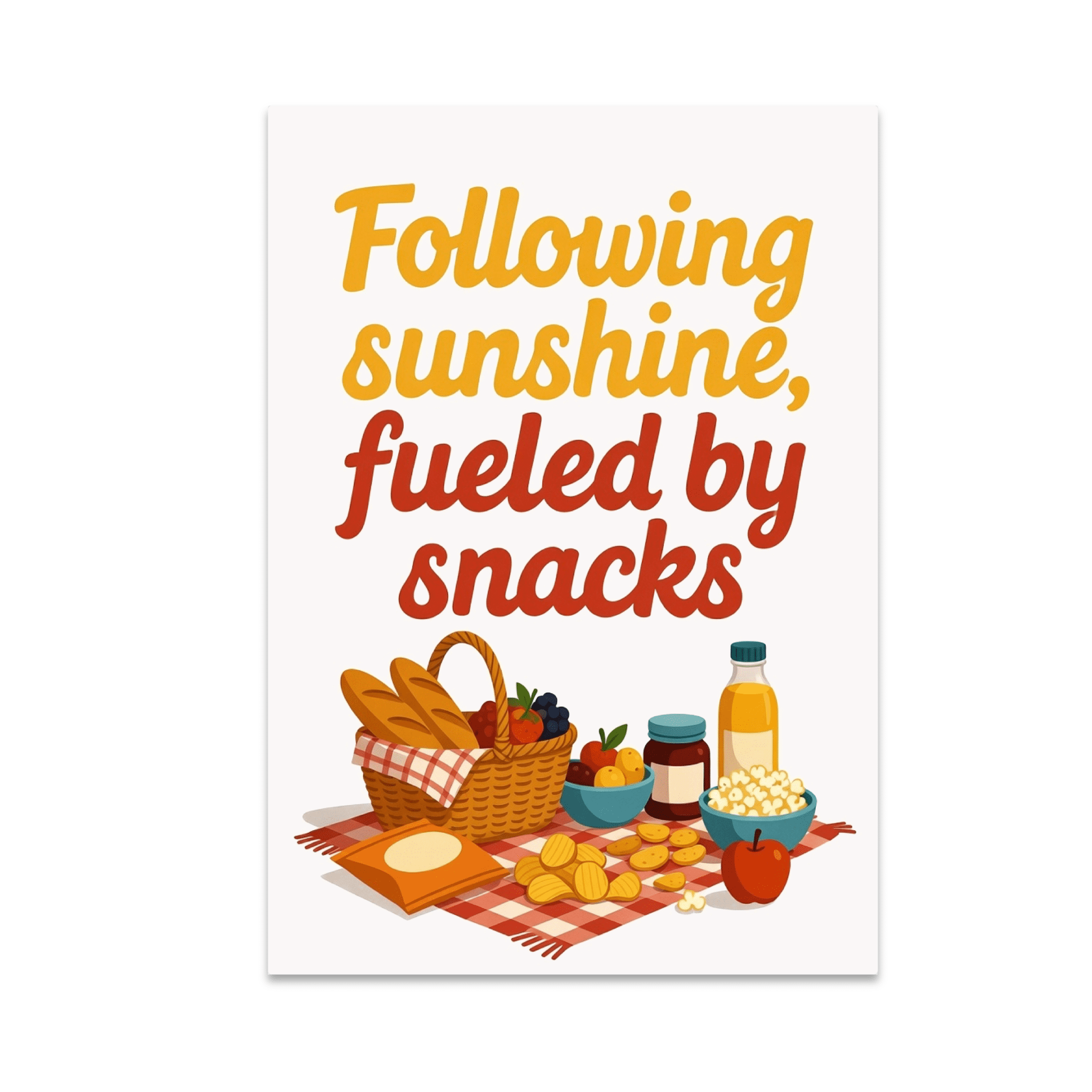 Following Sunshine Fueled by Snacks - Summer Lovers - 13x19 Poster ...