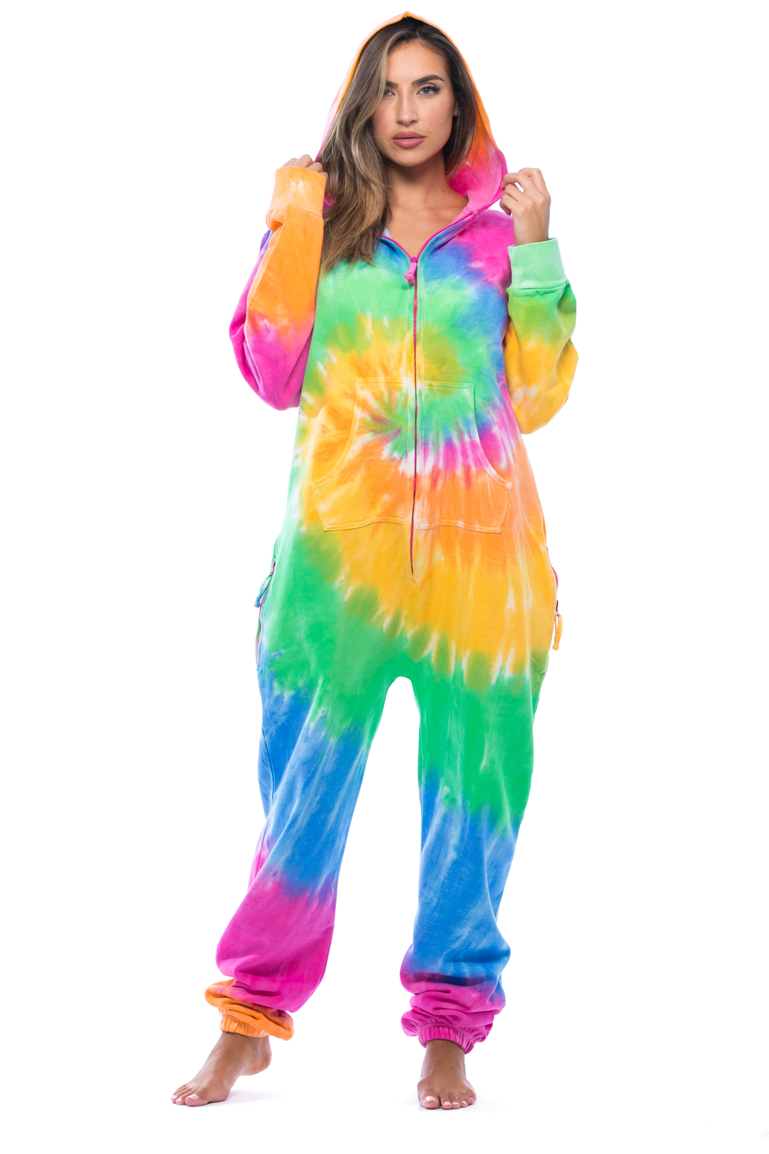 #Followme Tie Dye Adult Onesie / Pajamas / Jumpsuit (Small) - Walmart.com