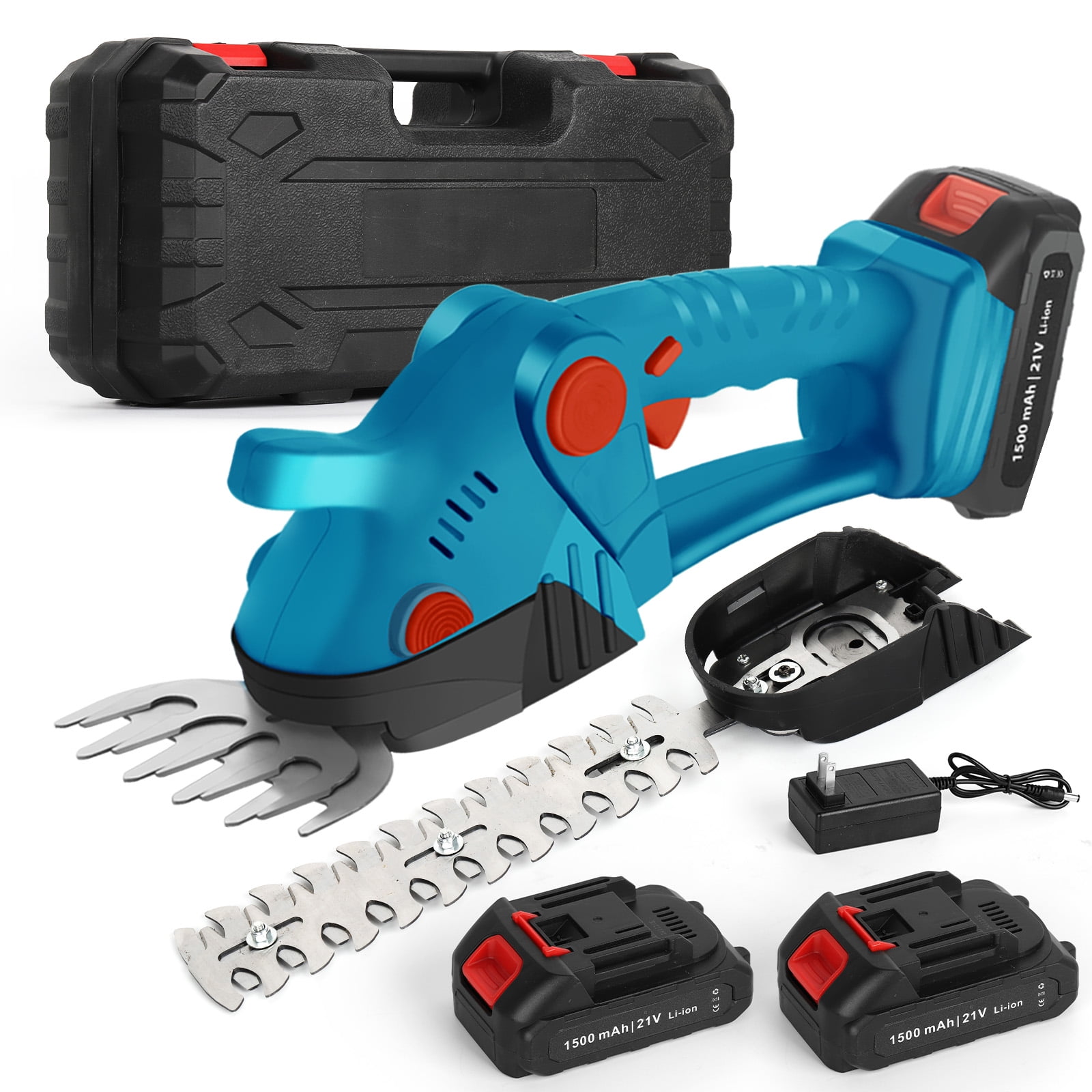 Follu 21V Cordless Hedge Trimmer, 2-in-1 Grass Shear & Shrub Trimmer ...