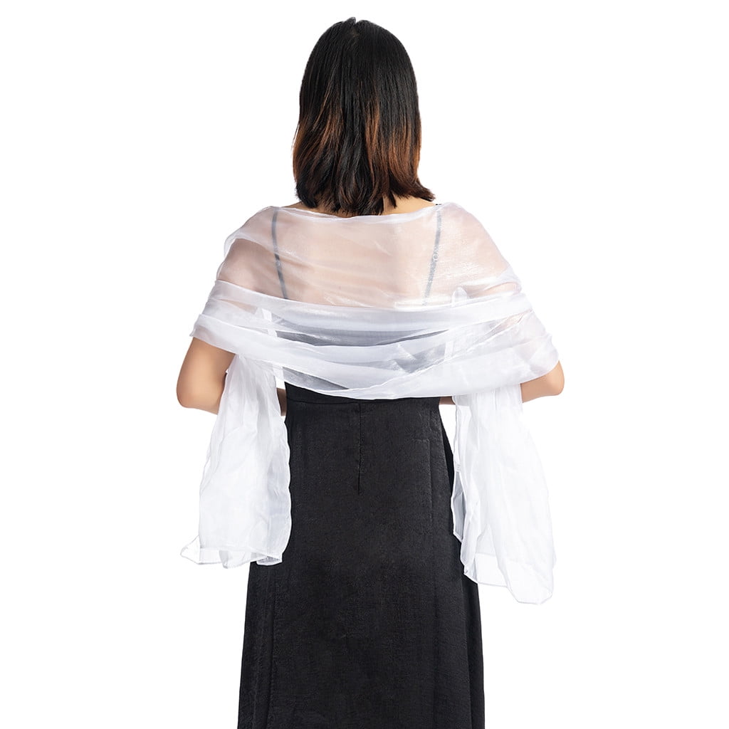 Follure Scarf for Women Evening Dress Wedding Shawl Solid Color Party ...