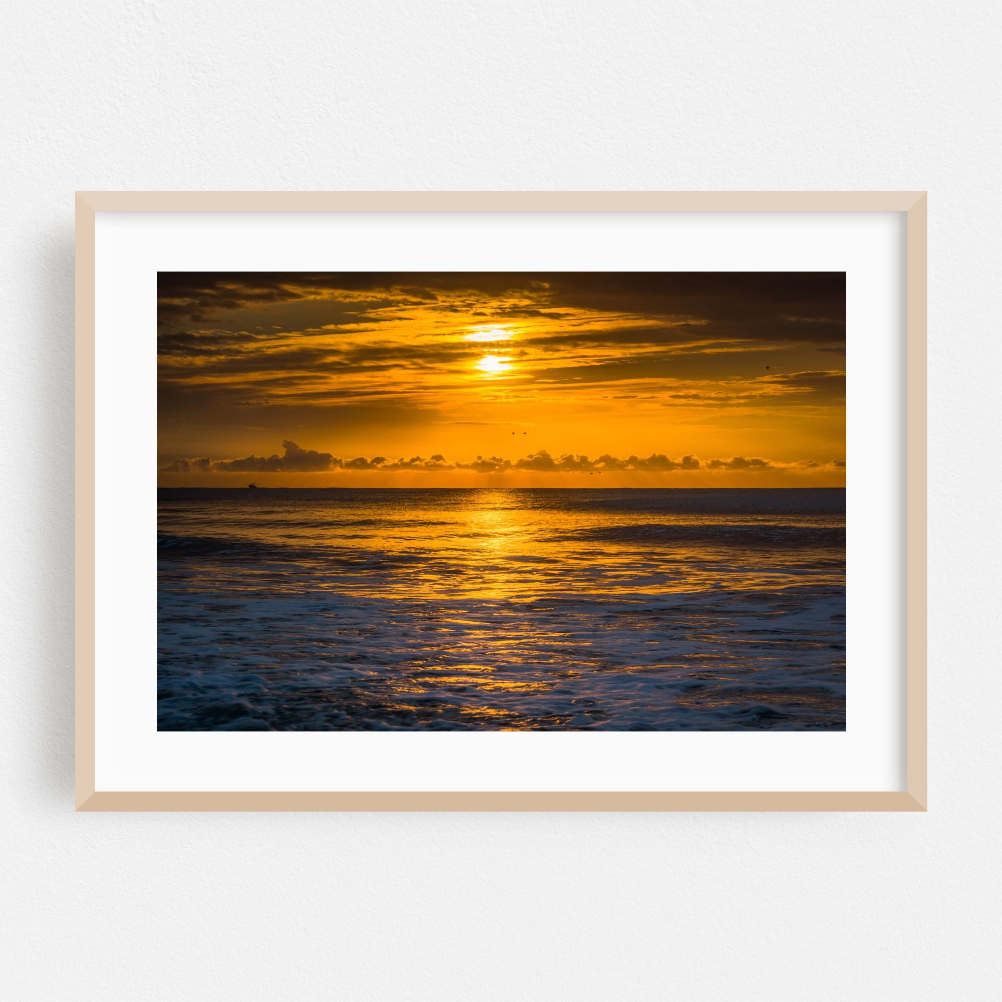 Folly Beach - Charleston South Carolina Photography Oak Framed Wall Art ...