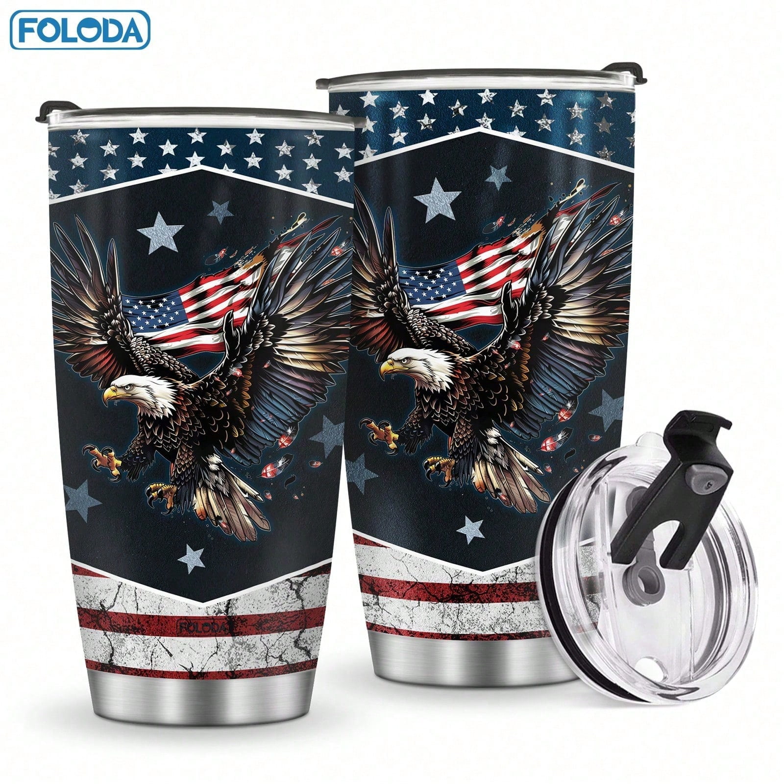 Foloda 1pc American Flag Tumbler Eagles America USA Flag Tumblers ...