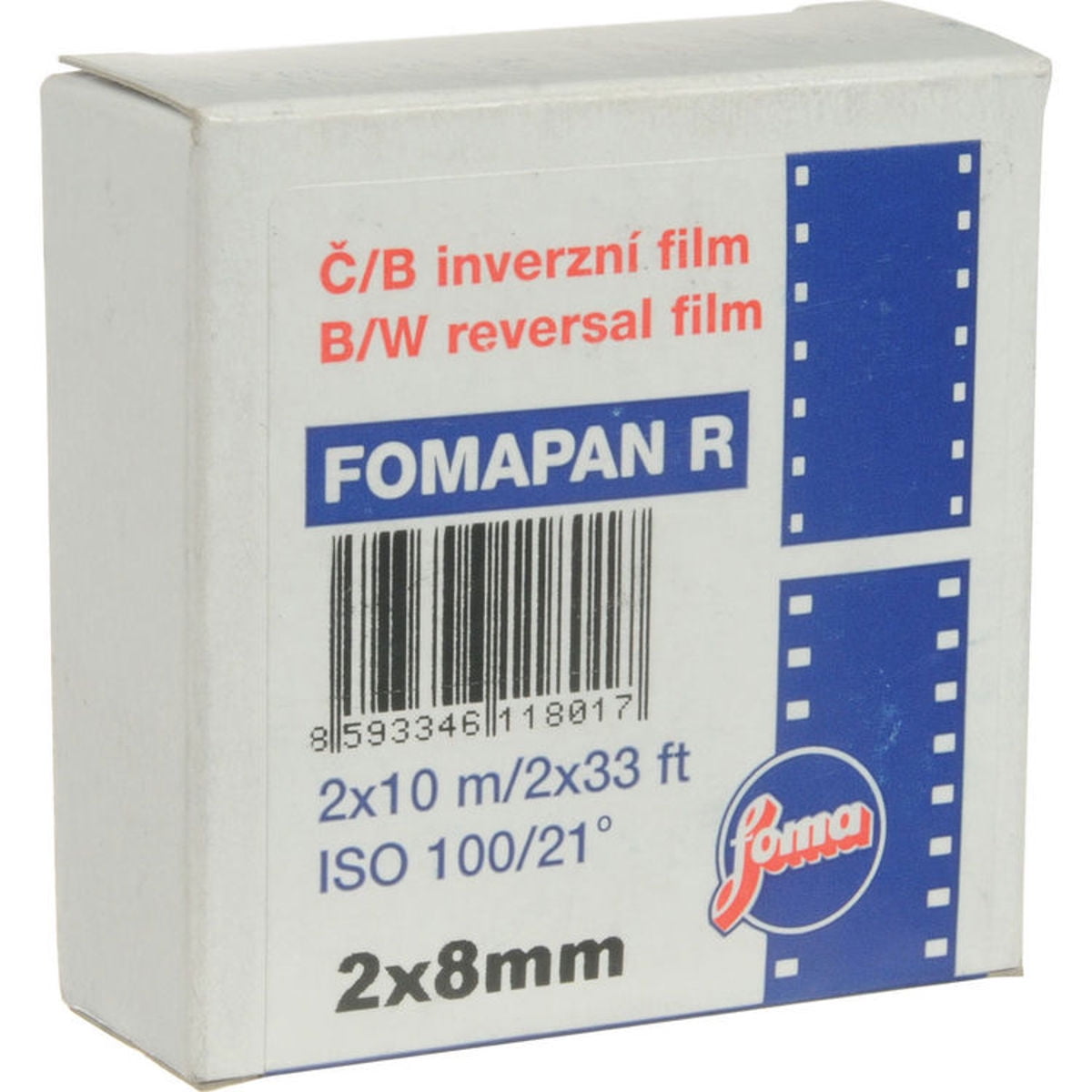 Foma Fomapan R100 Double Standard 8mm Black and White Reversal Film ...