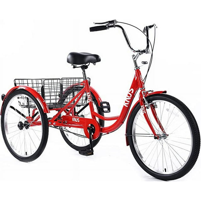Fomas 7 Speed Tricycles 24 inch High Three Wheel Cruiser Bike 24 Wheels ...