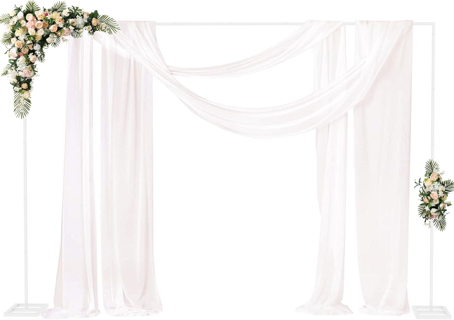 Fomcet 6.6FT x 10FT Backdrop Stand Heavy Duty with Base White Pipe and ...
