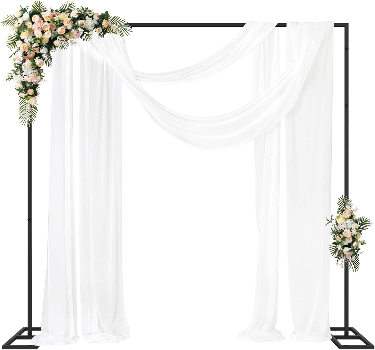 Fomcet 8FT x 8FT Backdrop Stand Heavy Duty with Base, Black Portable ...