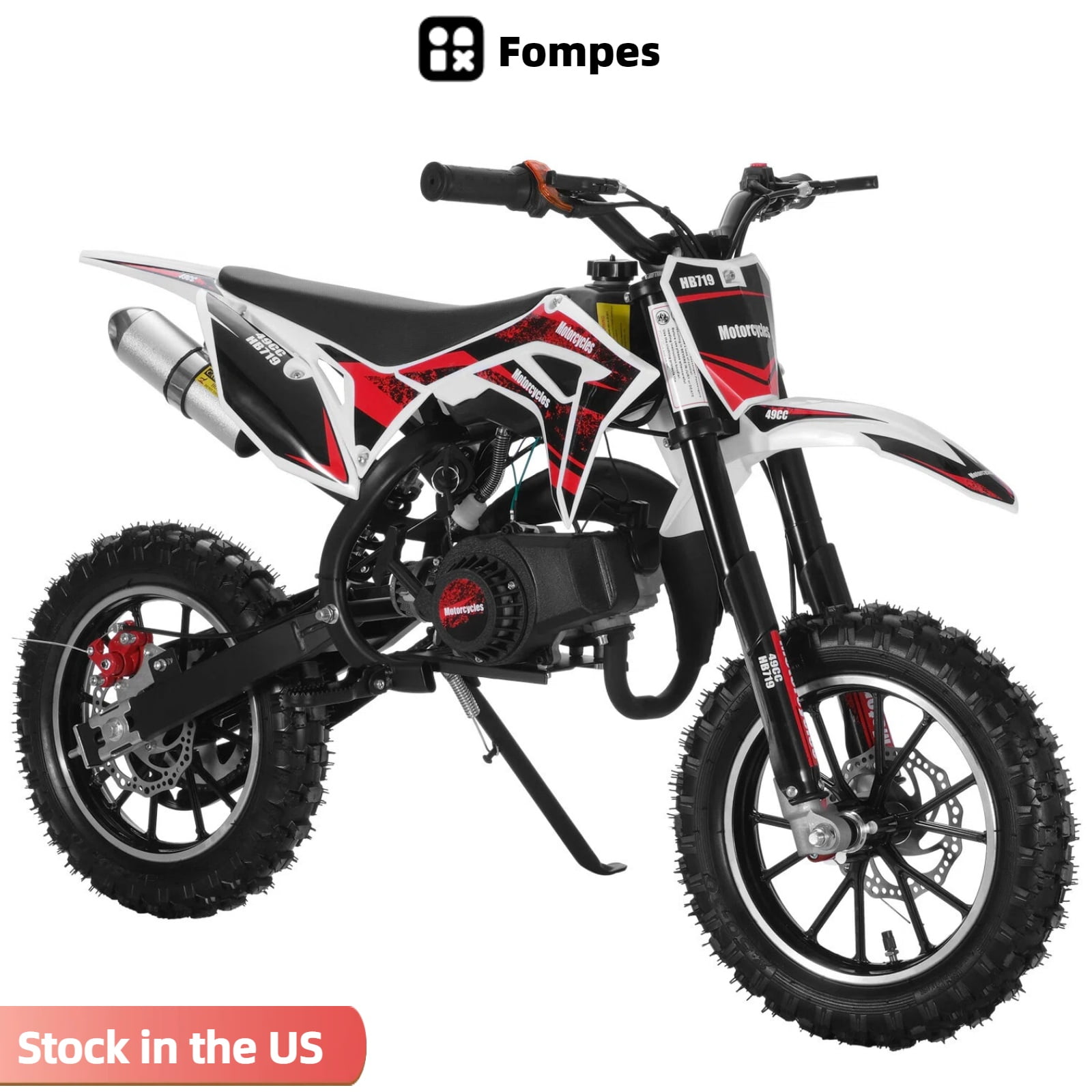 Fompes 2-Stoke 49cc Gas Dirt Bikes Kids Dirt Bike Off Road Motorcycle Dirt Bike for Kids with ...