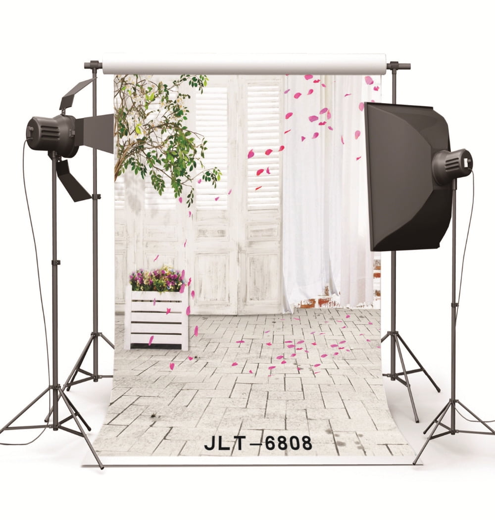 Fond Studio Photography Backdrop Prop White Wooden Door Pink Petal ...