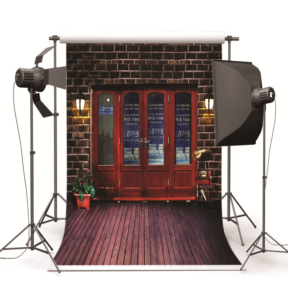 Fond Studio Photography Backdrops Prop Outdoor Brick Wall Red Door ...