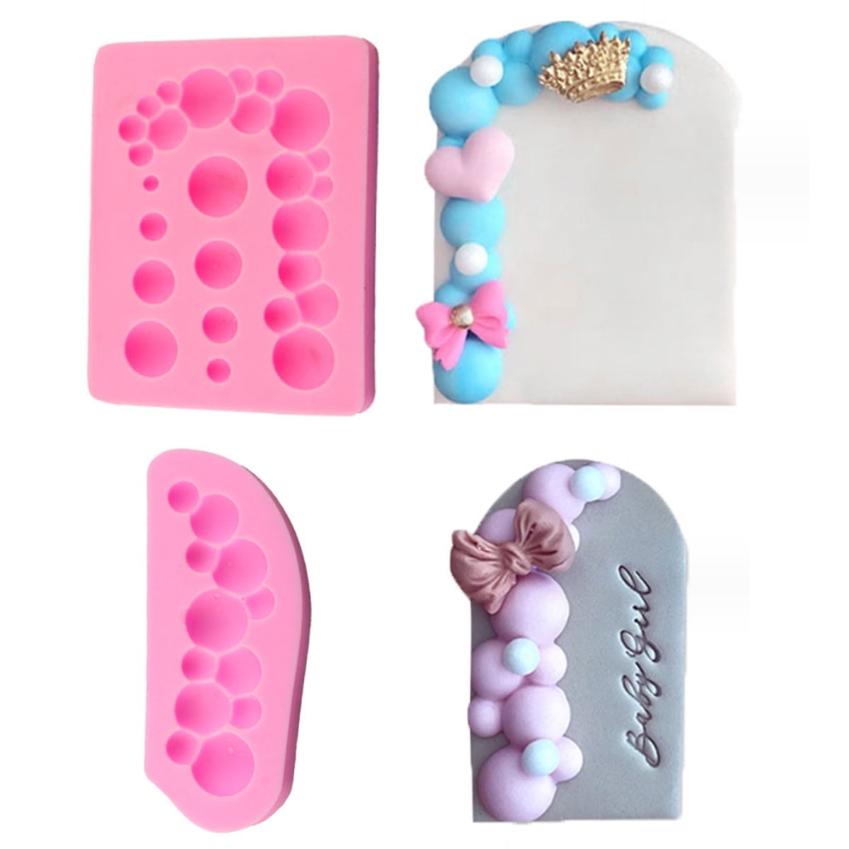 Fondant Molds 2pcs, Hemispherical Pearl Ball Bubble Cake Decorating ...