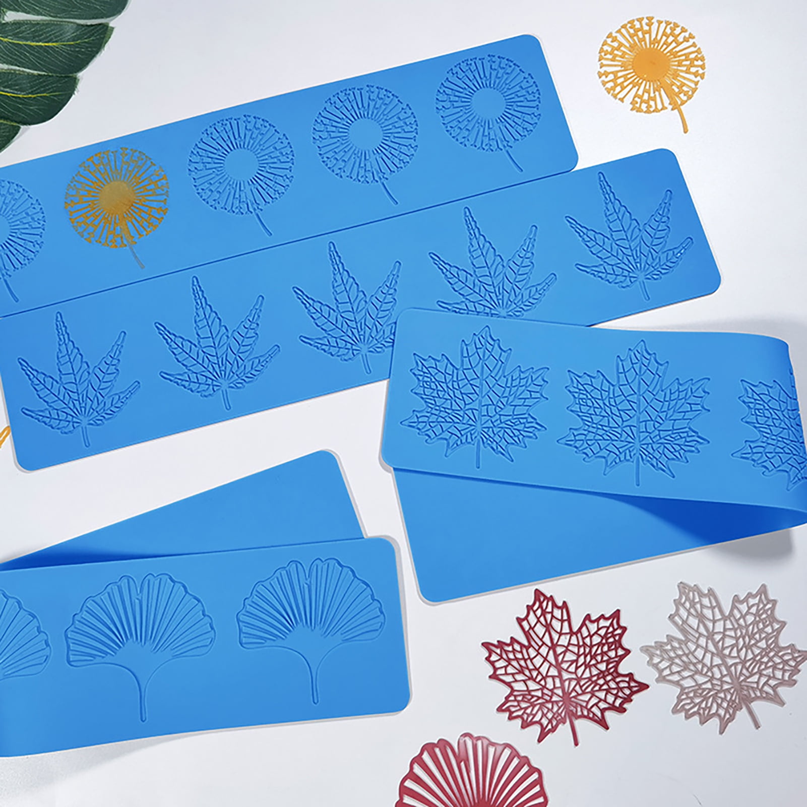 Fondant Pad Flower Leaf Shape Easy to Demould Silicone DIY Sugar Craft ...