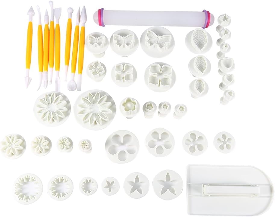 Fondant Tools, Fondant Molds, Cake Decorating Tools, 46 PCS Flower ...