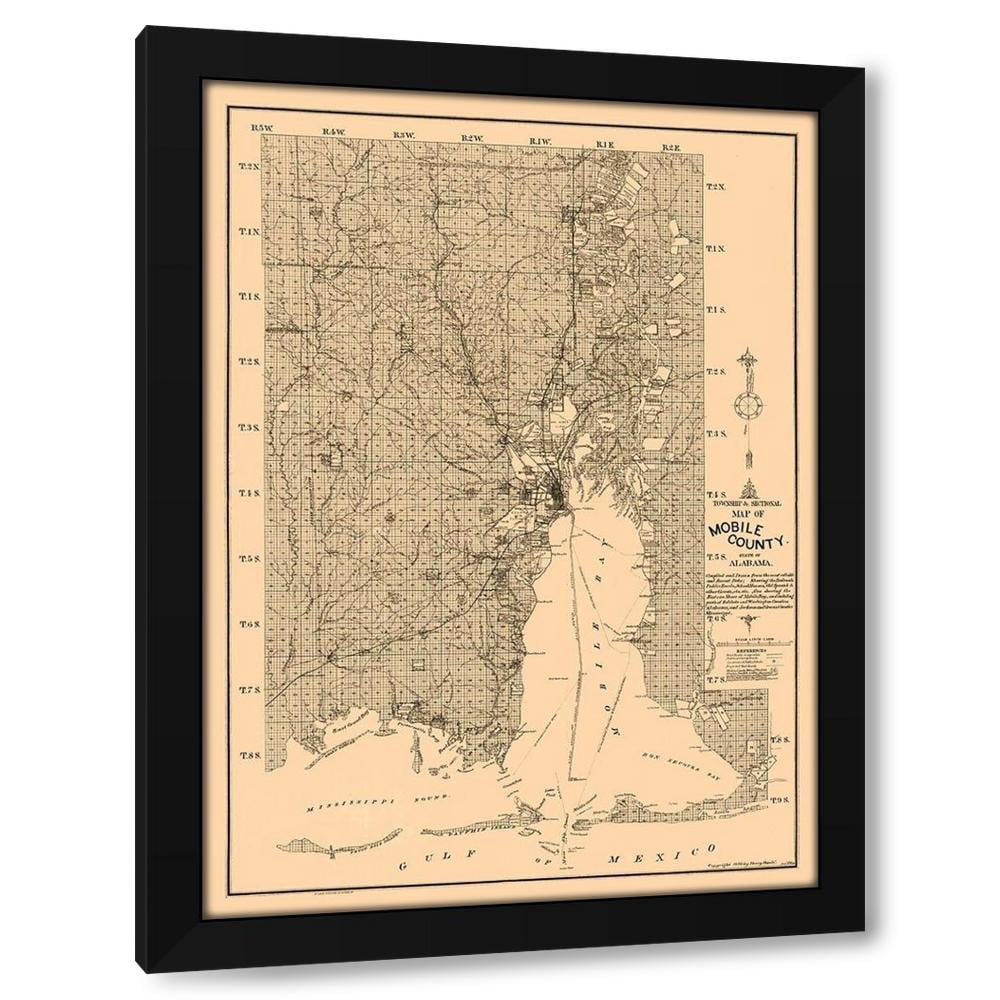 Fonde 19x24 Black Modern Wood Framed Wall Art Titled - Mobile County ...