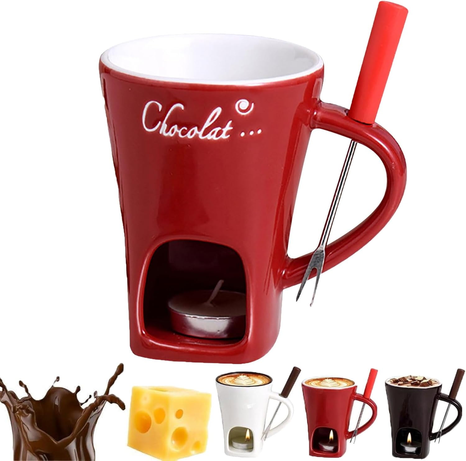 Fondue Cups Tealight, Chocolate Fondue Cup, Chocolate Fondue Mug with ...