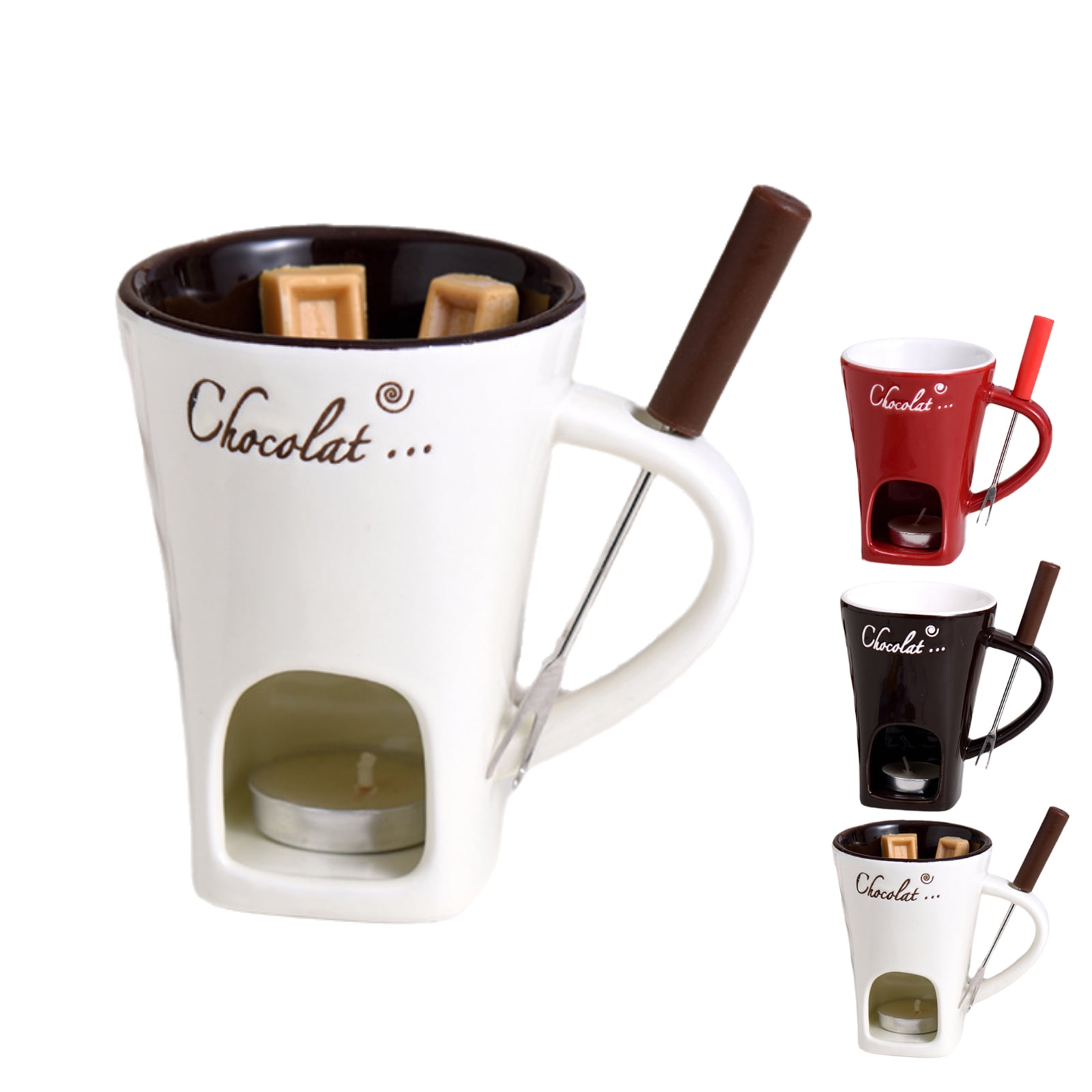 Fondue Cups Tealight, Chocolate Melting Cup, Ceramic Hot Chocolate Cups ...