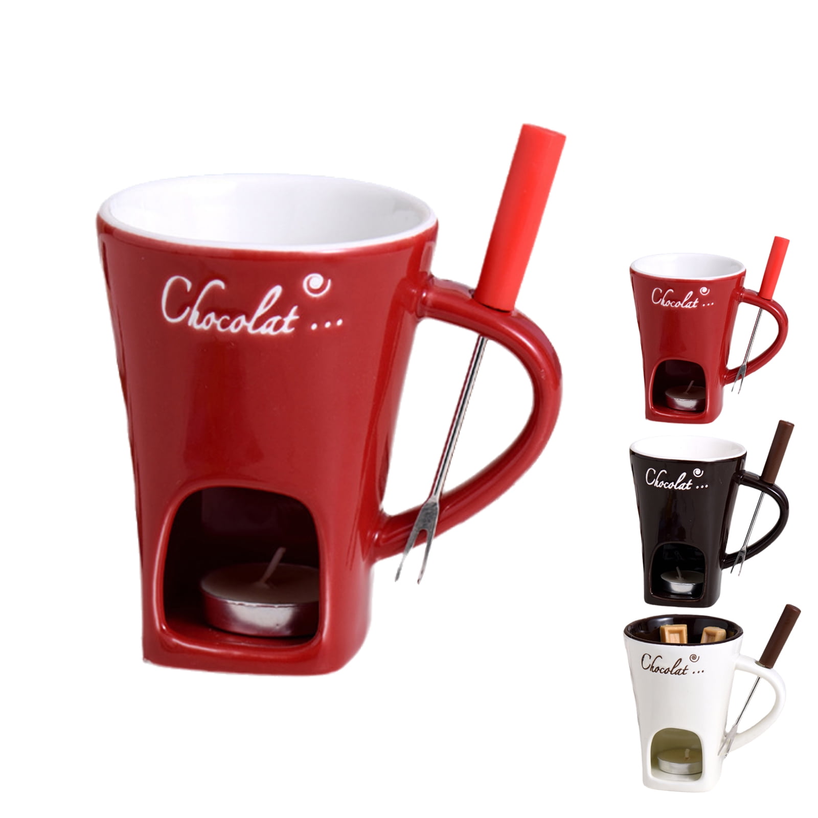 Fondue Cups Tealight, Chocolate Melting Cup, Ceramic Hot Chocolate Cups ...