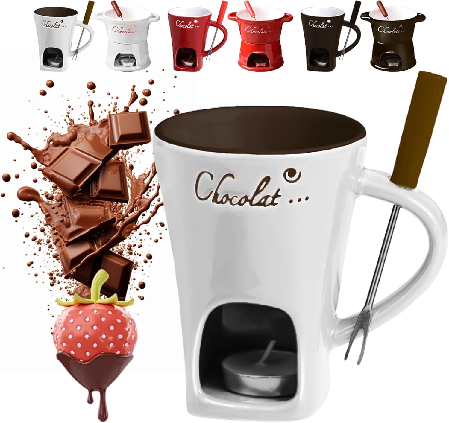 Fondue Cups Tealight, Chocolate Melting Cup, Chocolate Fondue Mug Cup ...