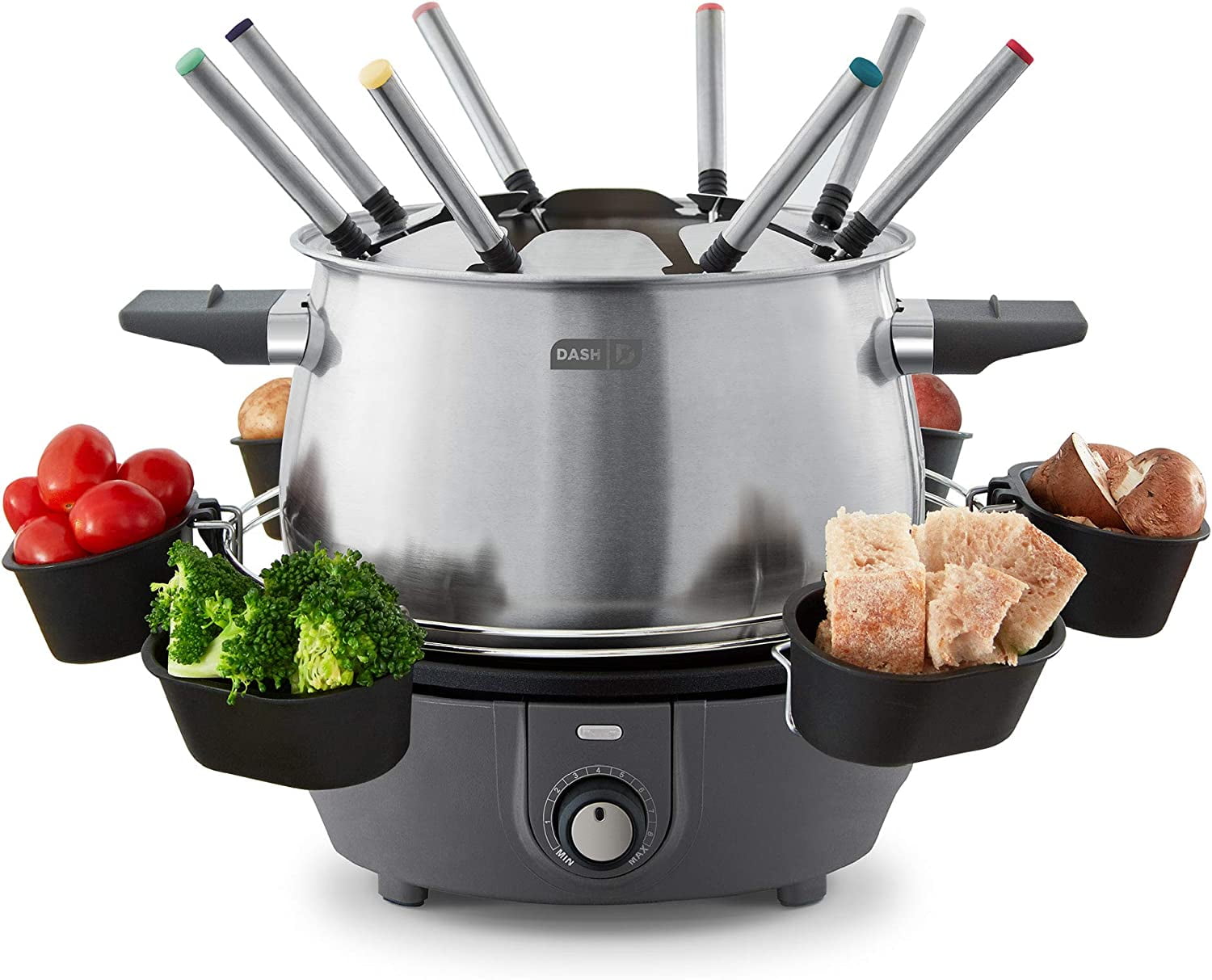 Fondue Maker - For Broth, Cheese & Chocolate - Comes with Color-Coded ...