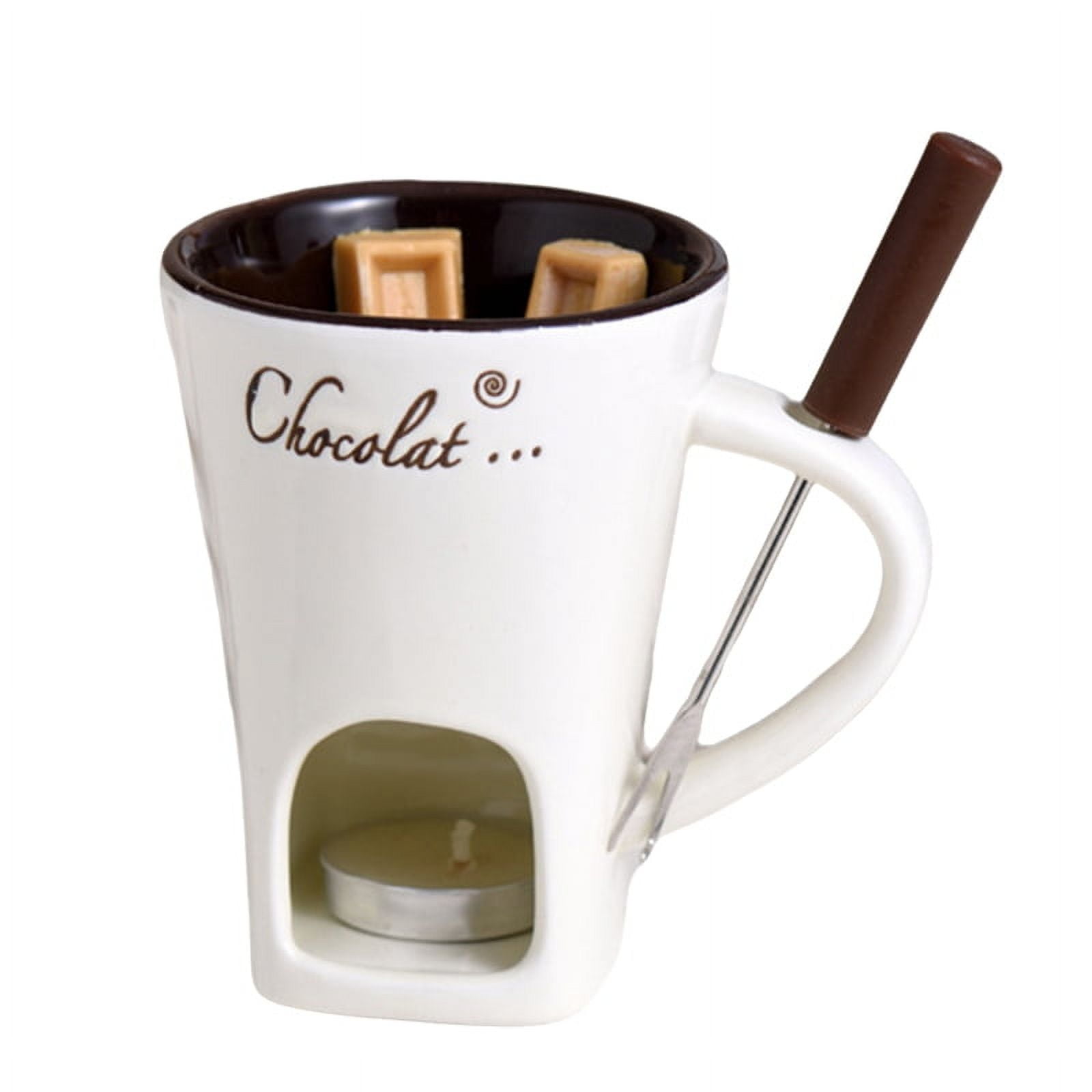 Fondue Mug Set Chocolate Cheese Milk Cream Making Set Single Butter ...