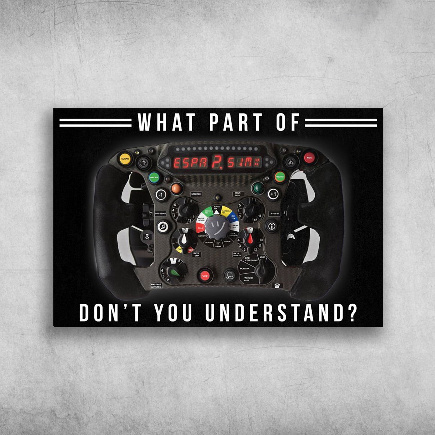 Fone Steering Wheel - What Part Of Don't You Understand 11 x 17 Inch ...
