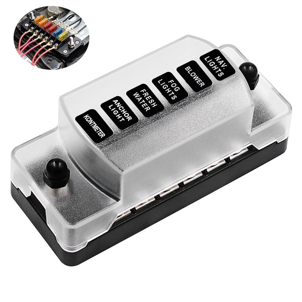 Fonepro 1Pcs 1 Input 6 Output Independent Positive Negative Fuse Box Without Fuse Piece for Car ...