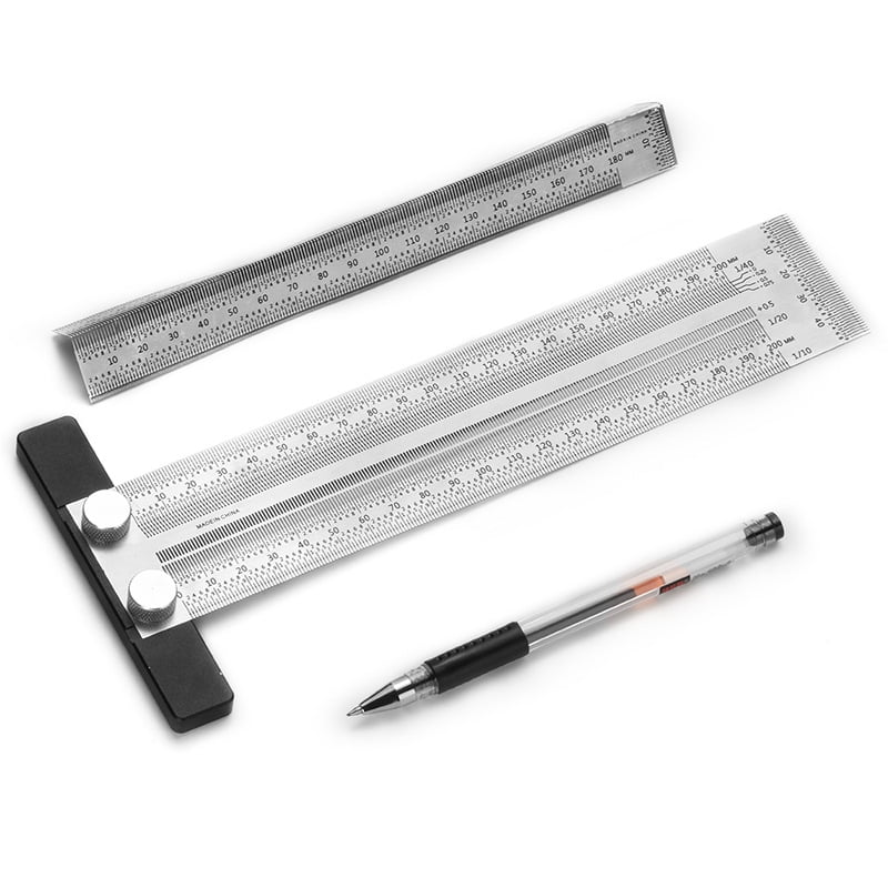 Fonepro 1Pcs Stainless Steel Scribing Ruler, T-Type, Marking Ruler ...