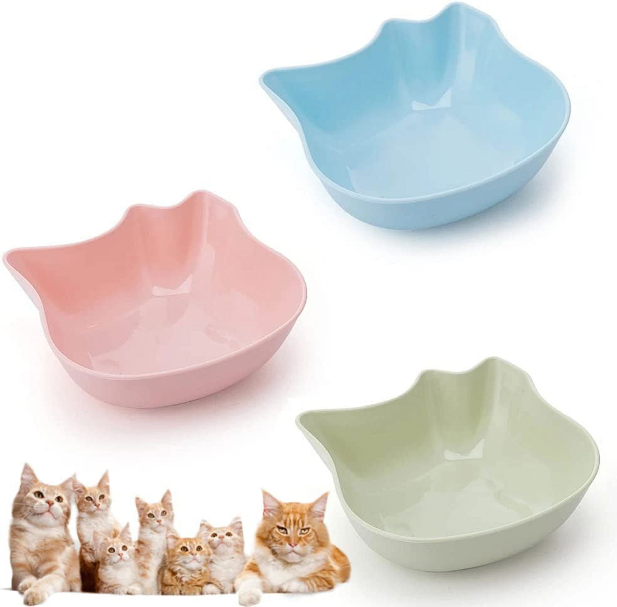 Fongwan 3 Pcs Non-Spill Small Plastic Cat Feeding Bowls, Multipurpose ...
