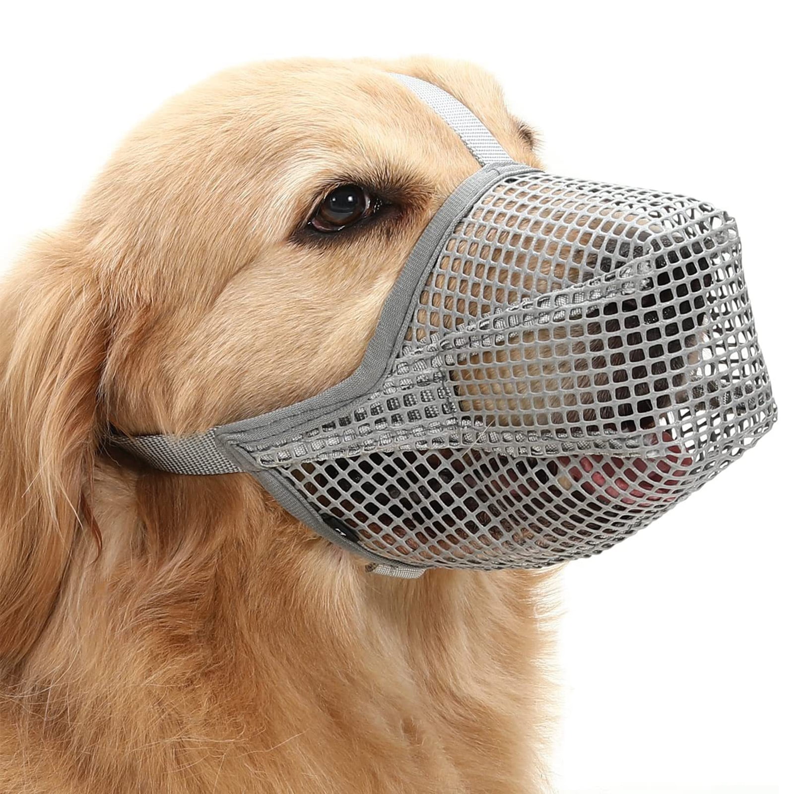 Fongwan Dog Muzzle Soft Mesh Mask with Velcro for Small Medium and ...