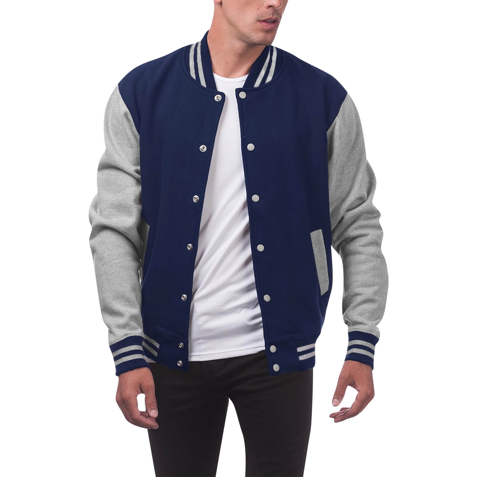 Fonma Varsity Jacket Men - High School Letterman Bomber Style Fleece ...