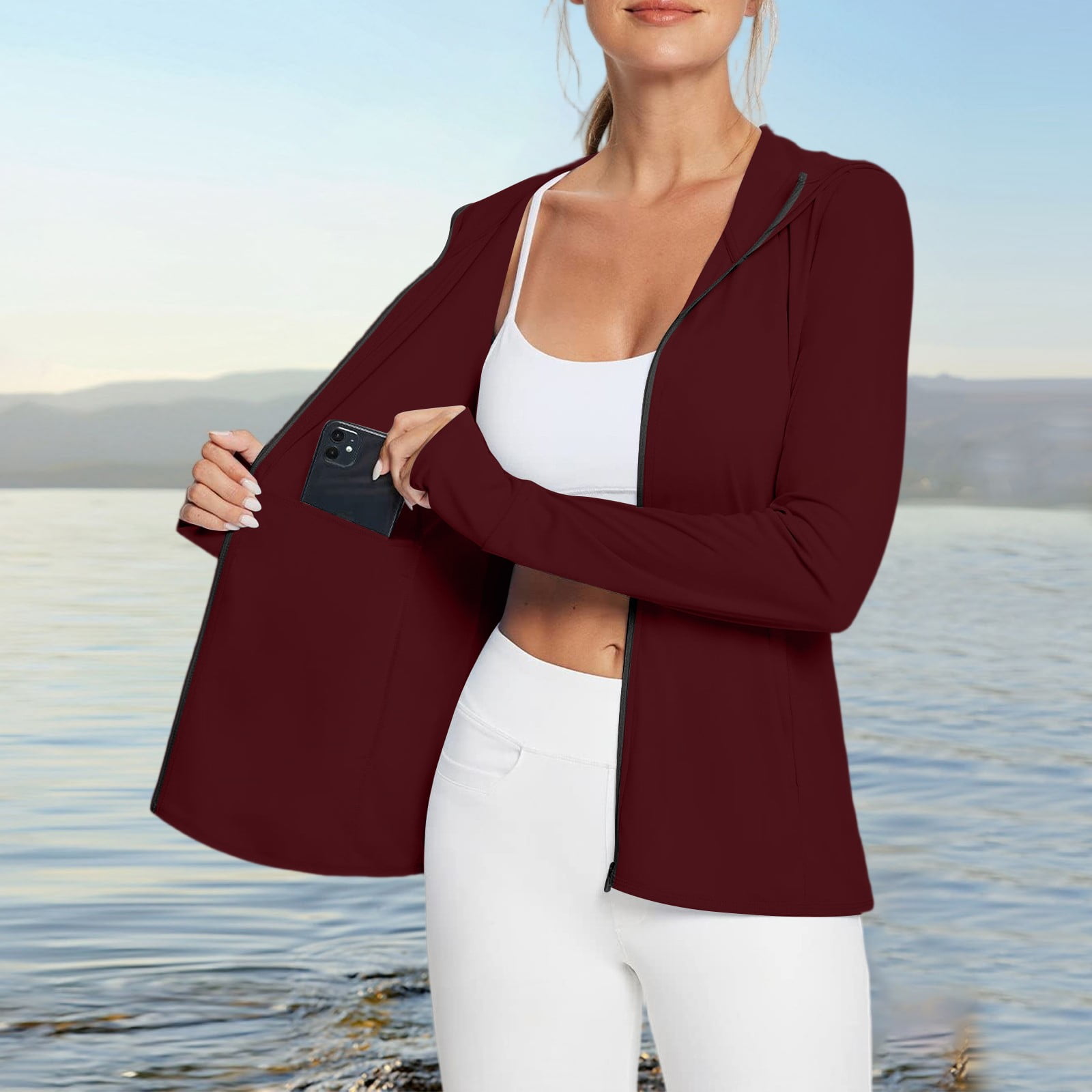 Fonma Women's UPF 50+ Sun Protection Shirts SPF Jacket UV Cooling Hoodie Long Sleeve Summer ...