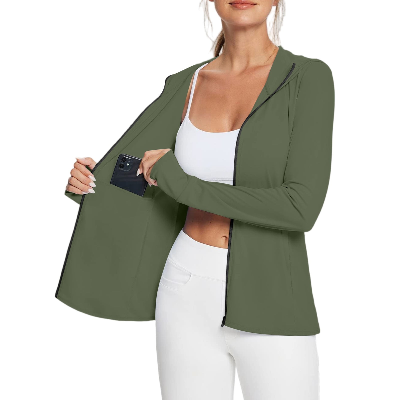 Fonma Women's UPF Sun Protection Shirts SPF Jacket UV Zip Up Hoodie ...