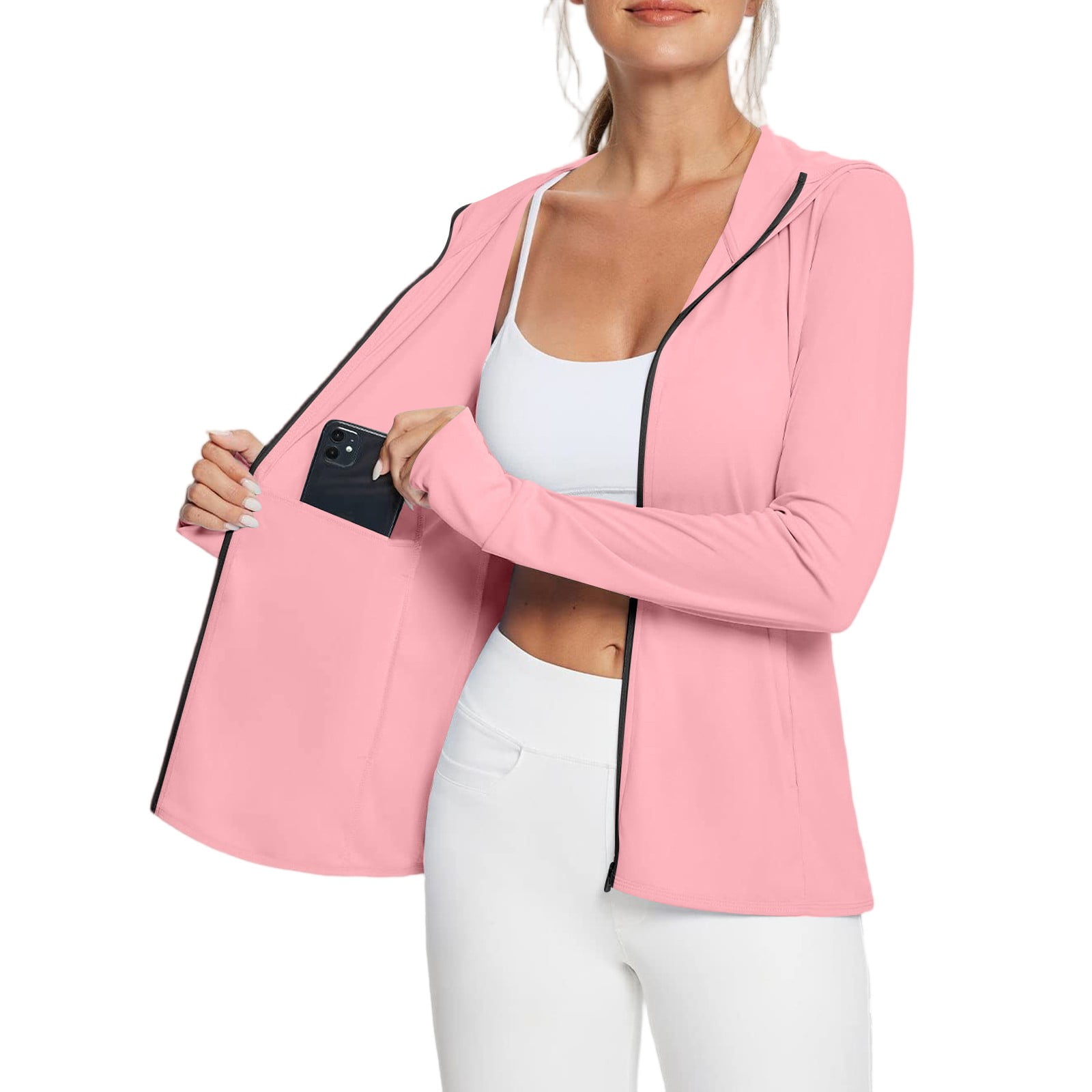 Fonma Women's UPF Sun Protection Shirts SPF Jacket UV Zip Up Hoodie ...