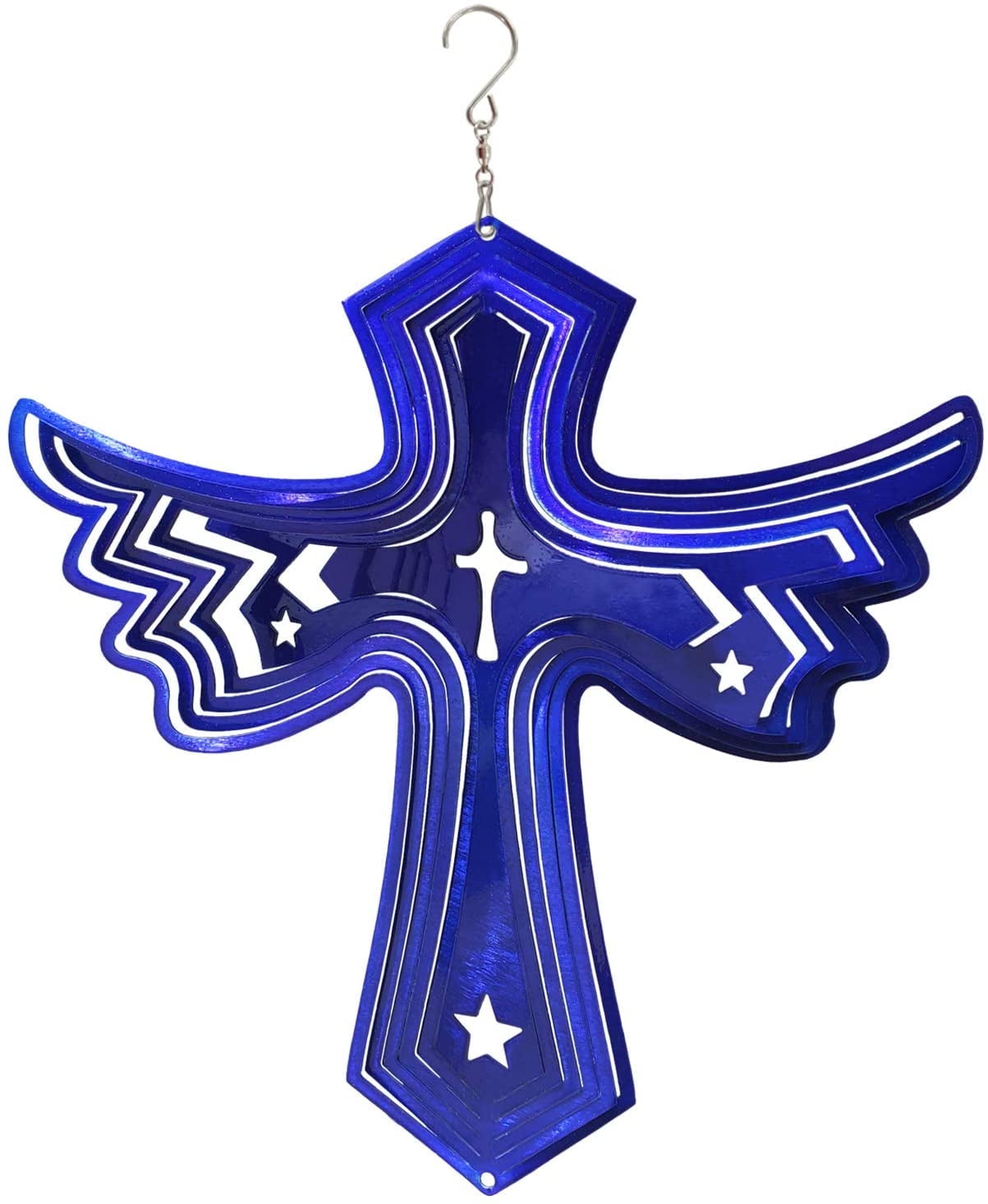 Fonmy 7.5 inch Blue Color Angel Wing Cross Wind Spinner - Walmart.com