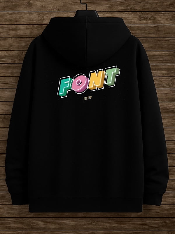 Font Hoodie funny hoodies game men's machine washable black Hip-Hop ...