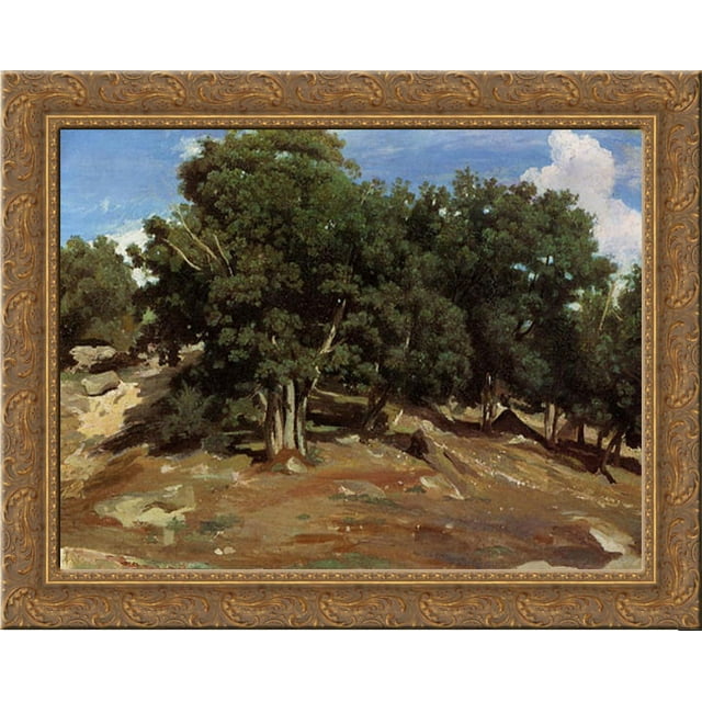 Fontainebleau ' Black Oaks of Bas'Breau 24x20 Gold Ornate Wood Framed ...