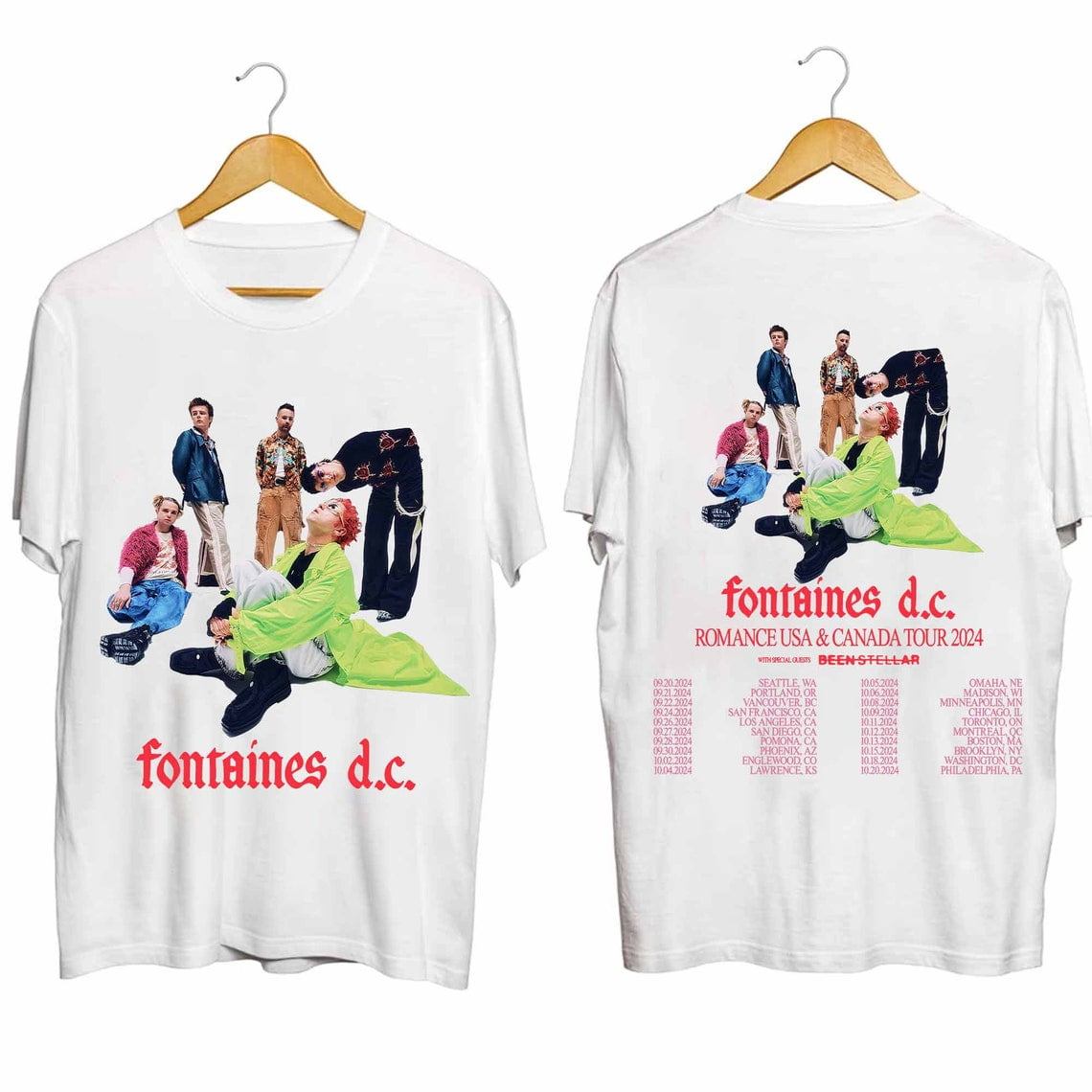 Fontaines DC 2024 Tour WHITE Shirt, Fontaines DC Band Fan Shirt, Fontaines DC Concert Shirt ...
