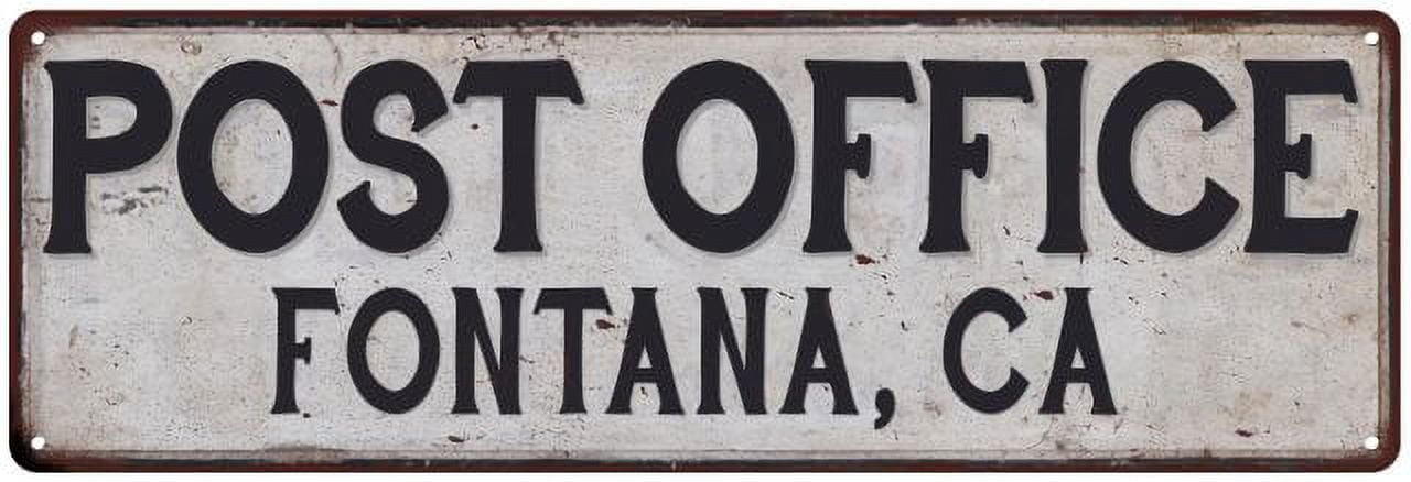 Fontana, Ca Post Office Metal Sign Vintage 6x18 106180011097 - Walmart.com