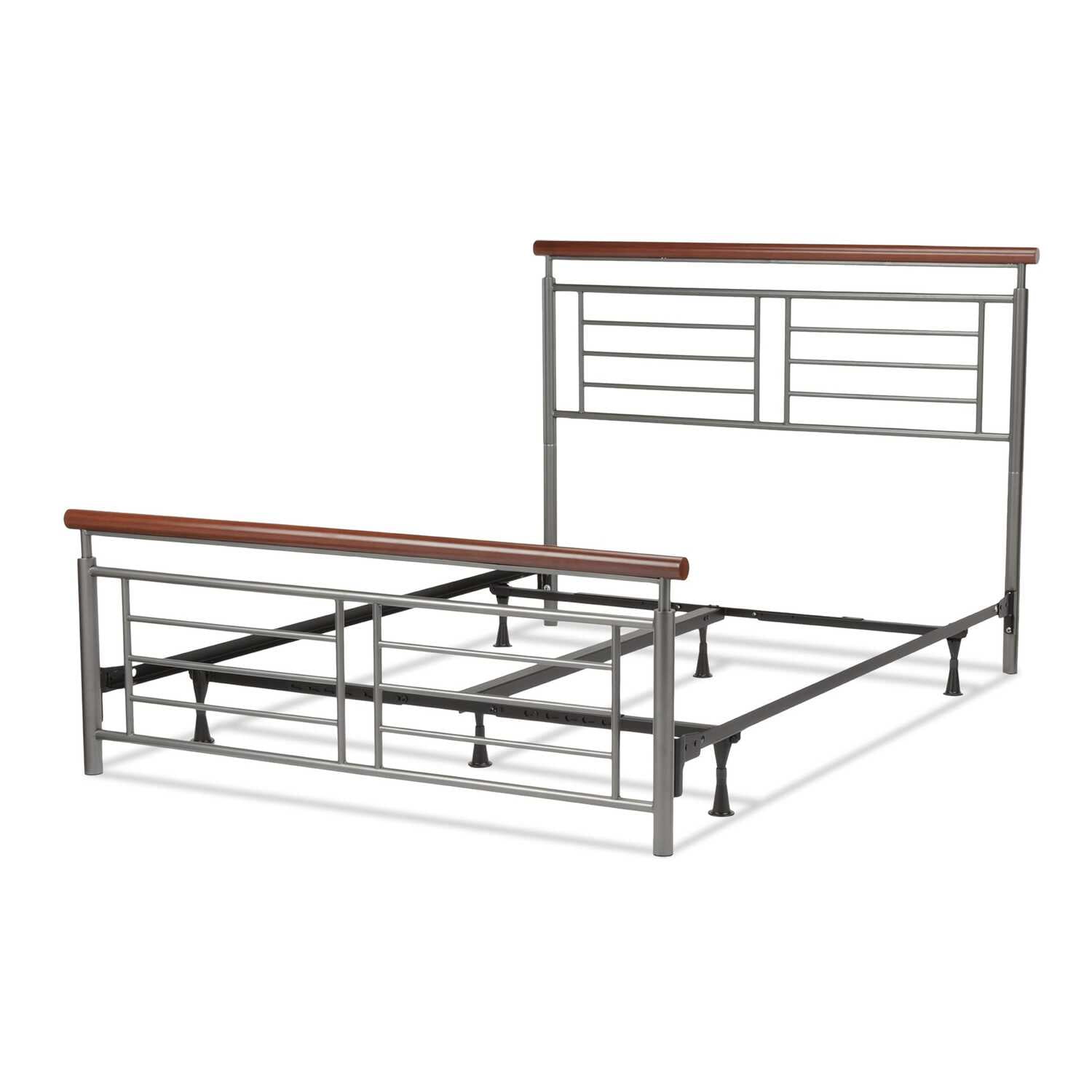 Fontane Complete Metal Bed and Steel Support Frame with Geometric ...