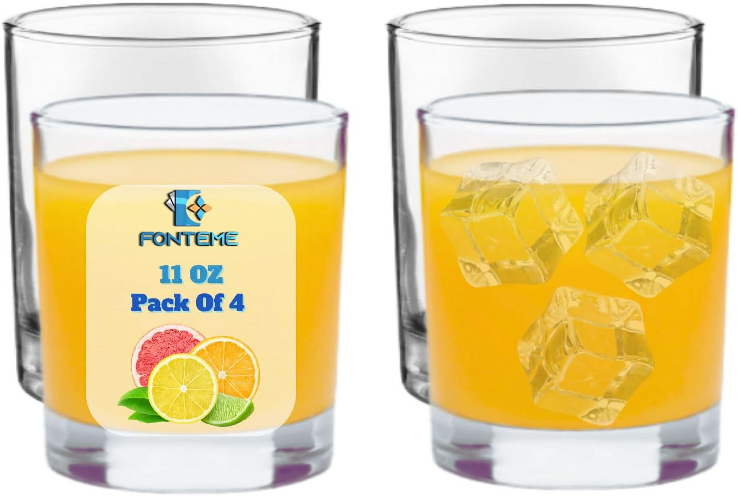 Fonteme Cocktail Rocks Small Juice Glasses Set of 4, 11-ounce Glass ...