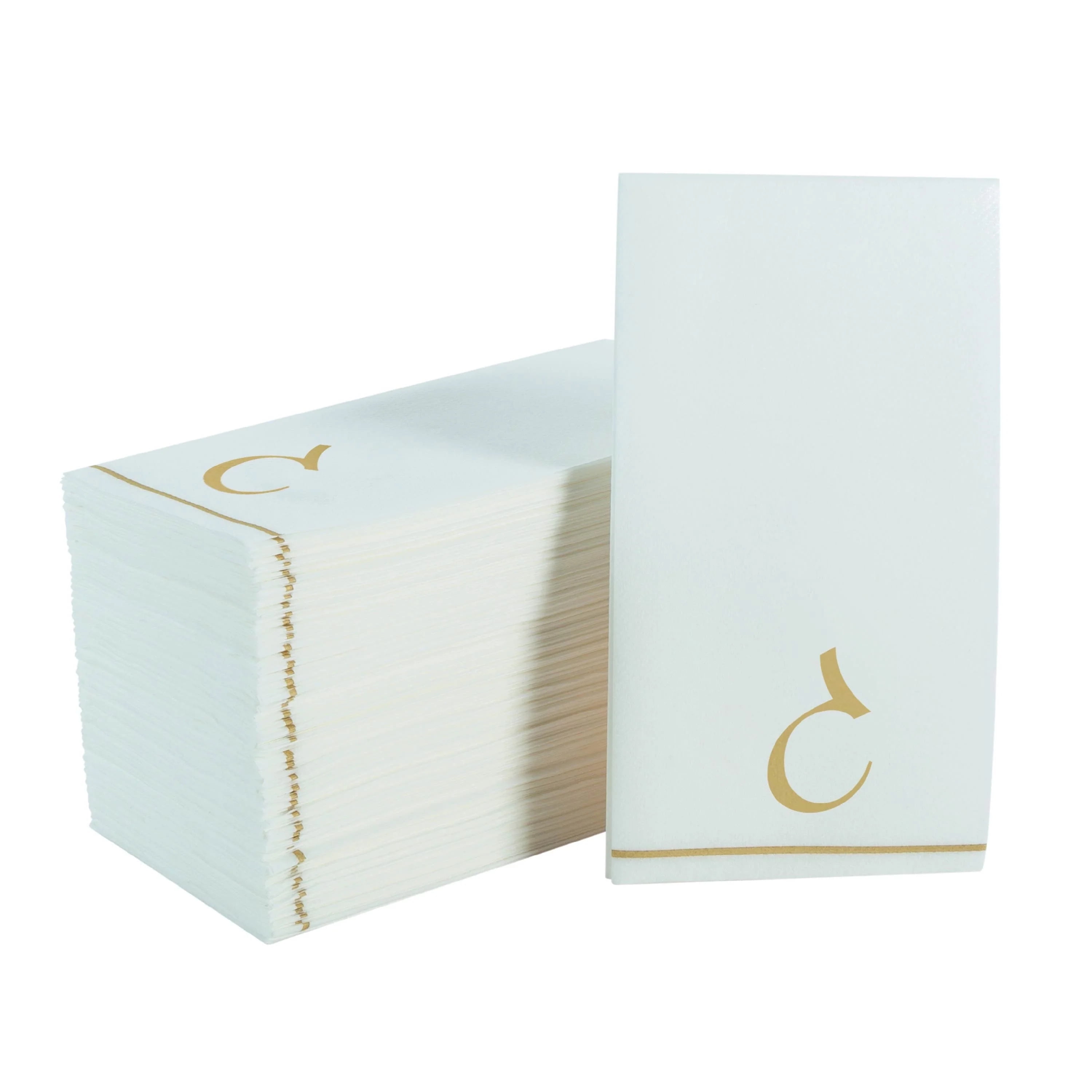 Fonteme Linen-Feel Guest Towels | 14 Gold Letter 'GIMEL' [ג] White ...