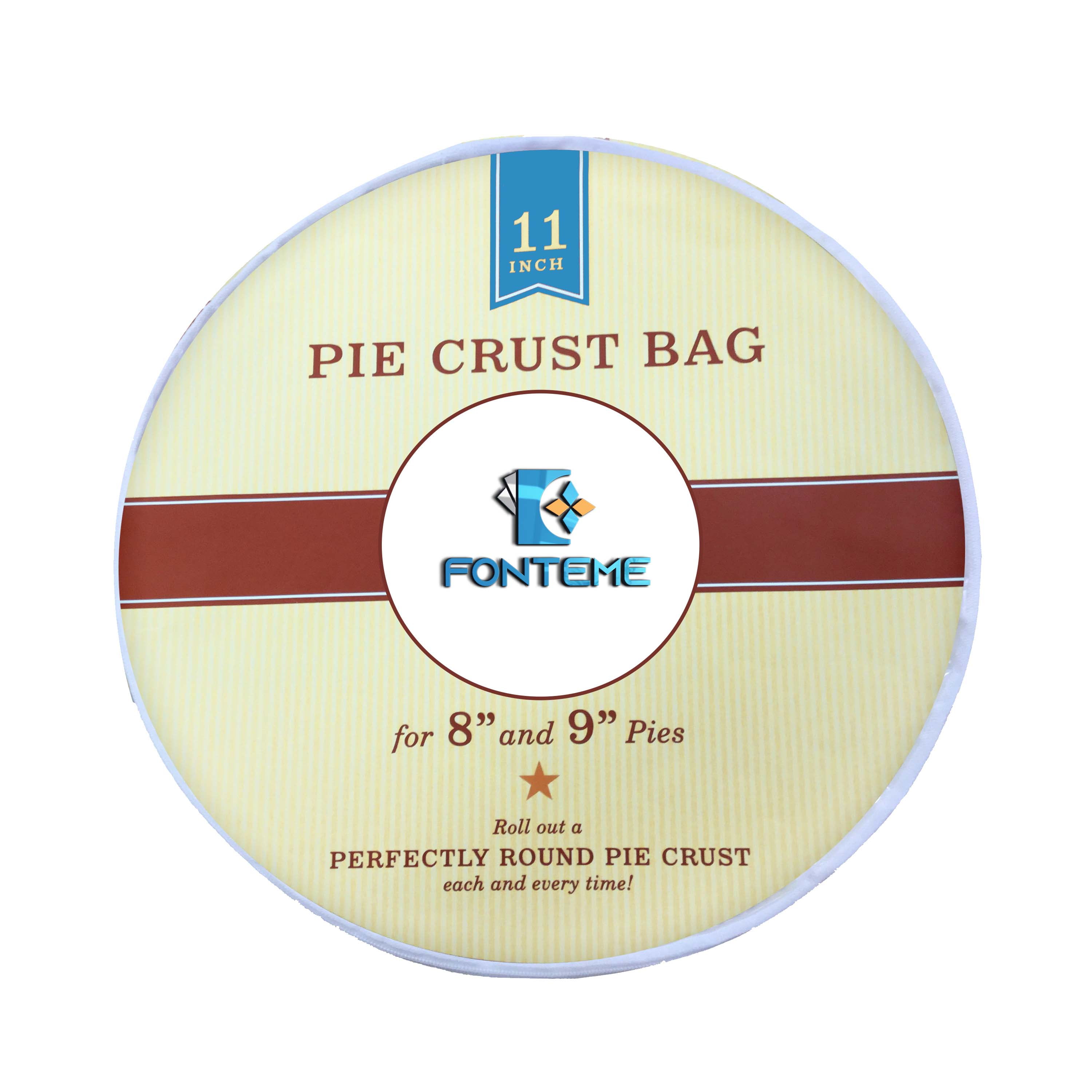 Fonteme Plastic Pie Crust Dough Rolling Bag 11 inch Non-Stick Mess Free ...