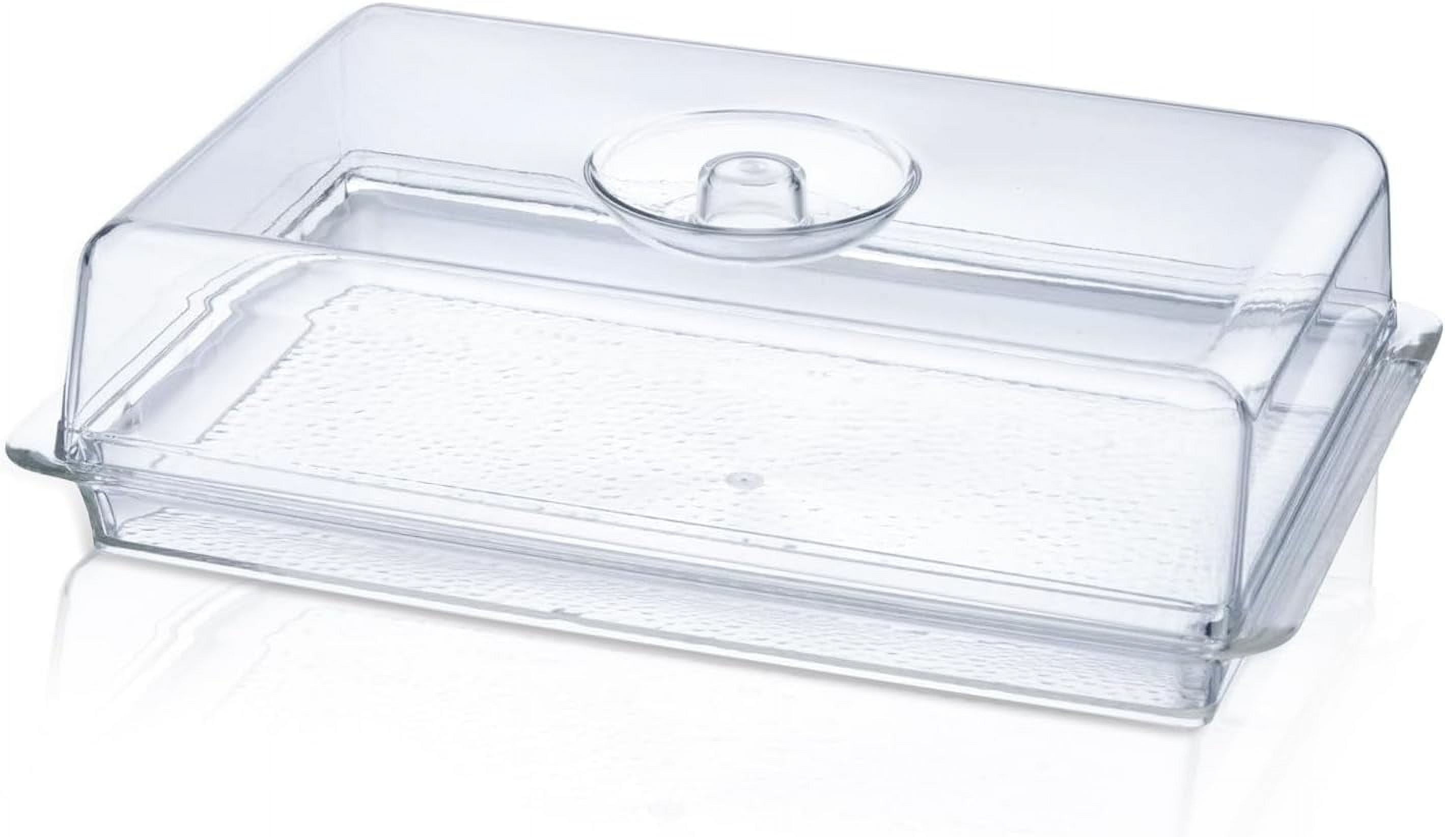 Fonteme Rectangular Serving Tray with Dome Lid, Acrylic Clear - Walmart.com