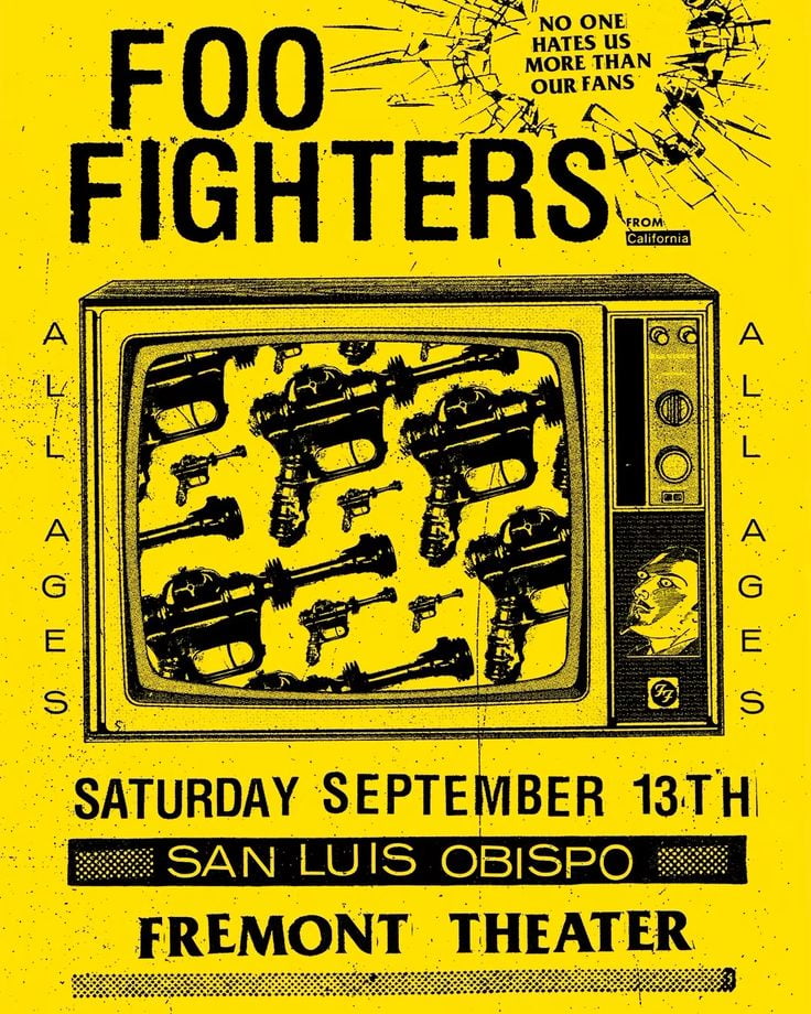 Foo Fighters September 13th 2025 San Luis Obispo Fremont Theater Poster ...