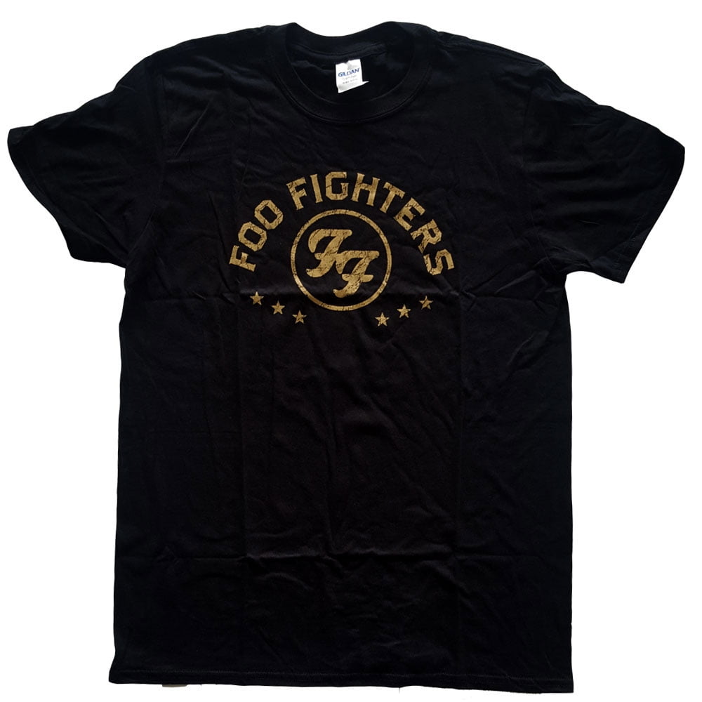 Foo Fighters T Shirt Arched Stars Band Logo new Official Mens Black ...