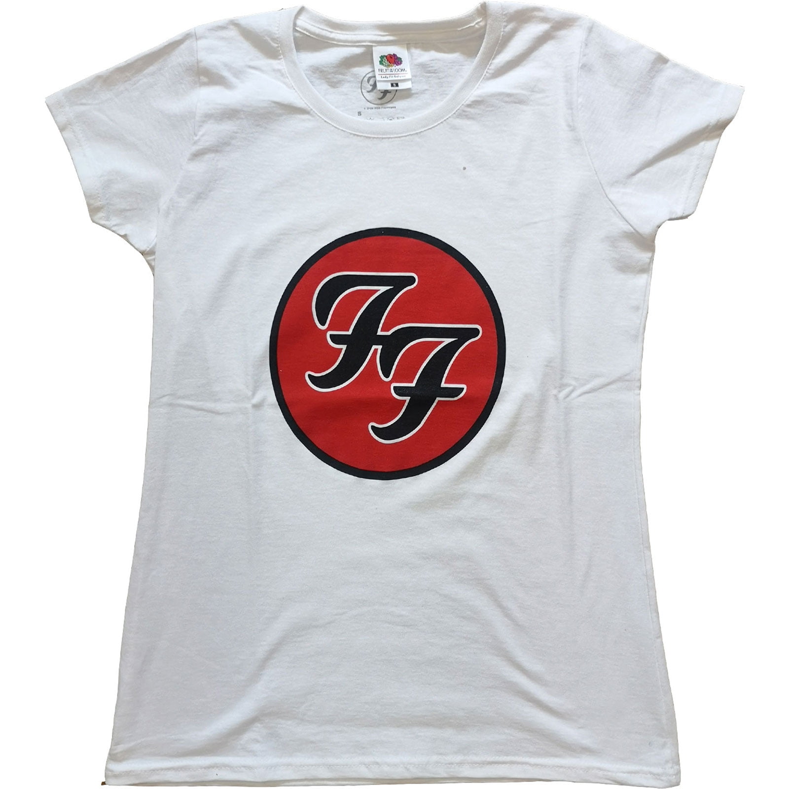 Foo Fighters T Shirt FF Band Logo new Official Womens Skinny Fit White ...
