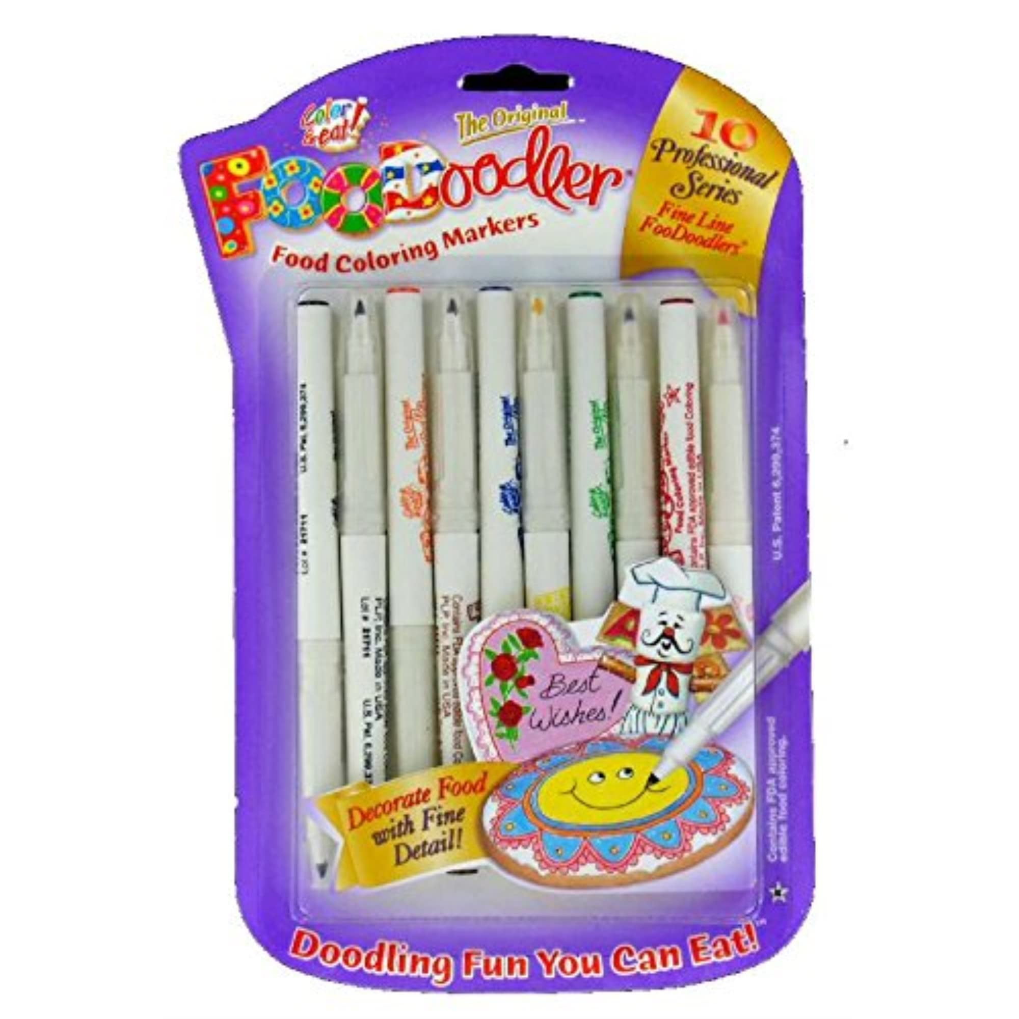 FooDoodler Food Coloring Markers - 10 SMRColors - Kosher (1, A) by ...