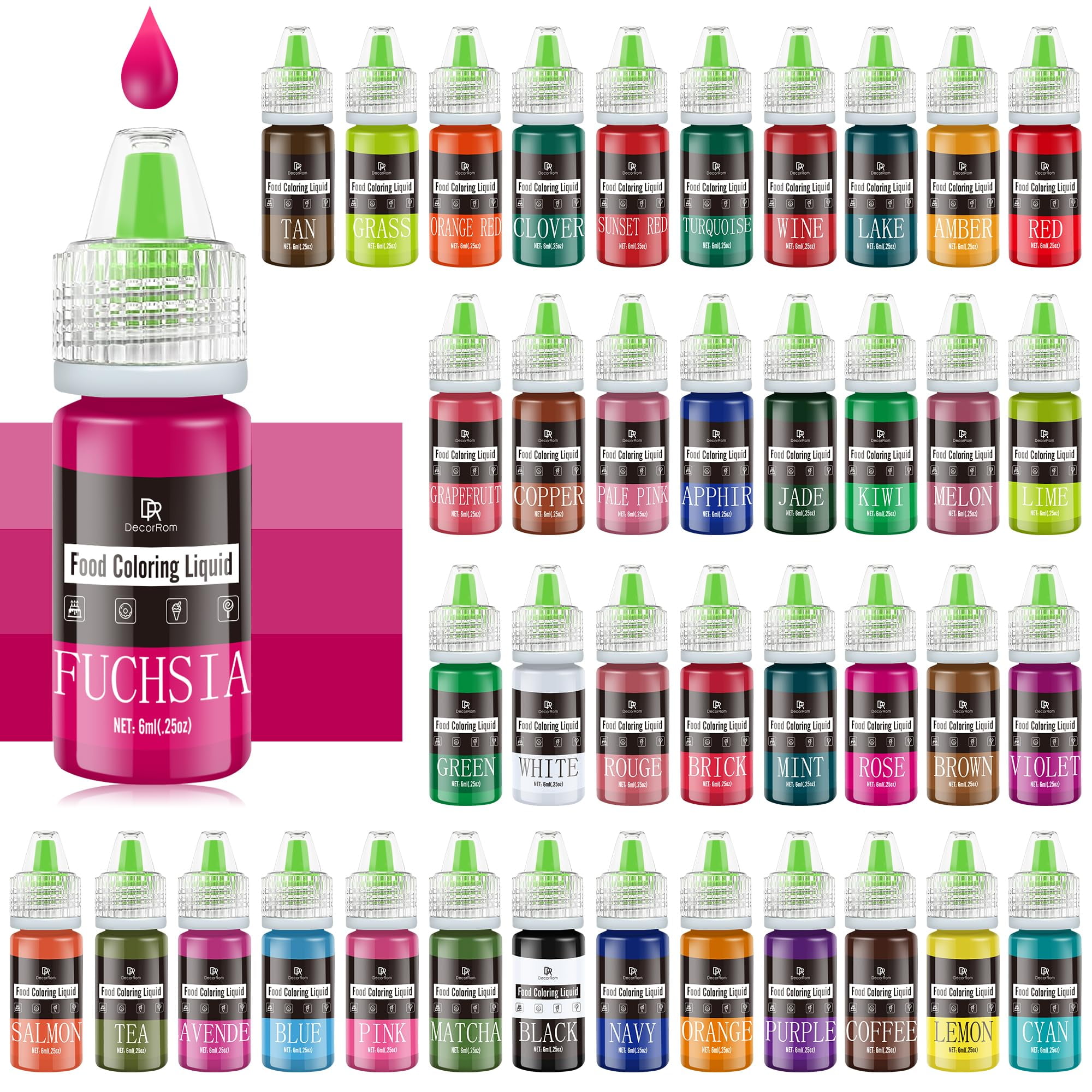 Food - 40 Color Vibrant AIS1 Liquid Icing Food Set for Baking, Cake ...